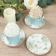 Efavormart 100 Pack White Sage Green French Toile Mini Paper Plates ...