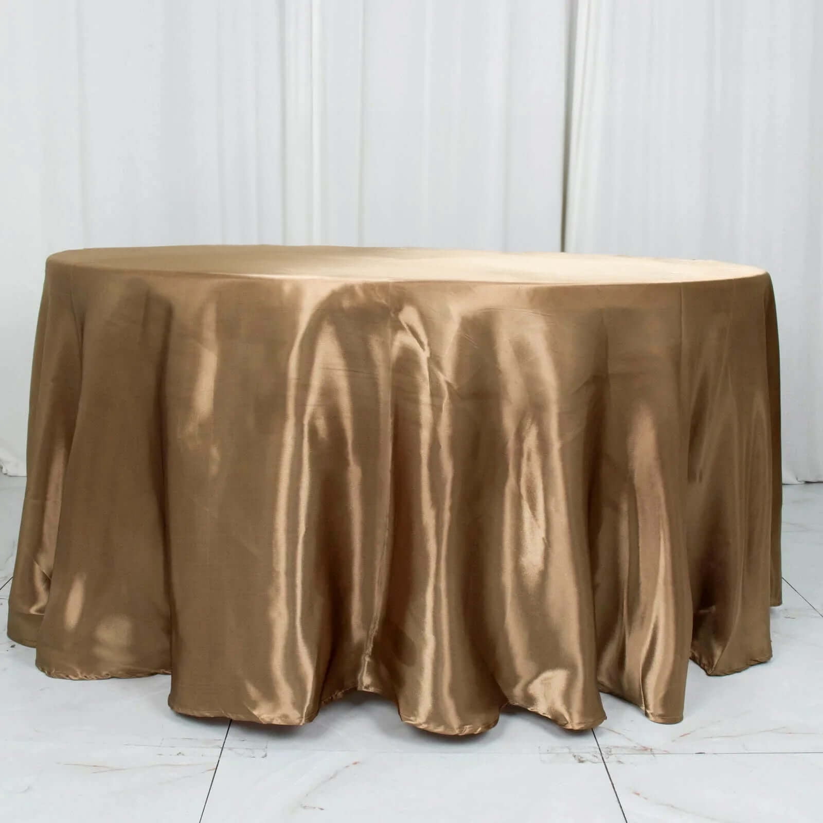 Efavormart 108 Inch Satin Round Tablecloth, Washable Linen Table Cover ...