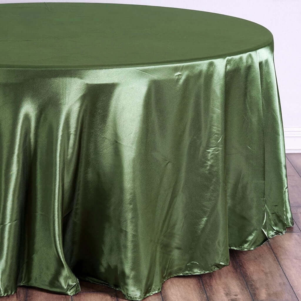 Efavormart 108 Inch Satin Round Tablecloth, Washable Linen Table Cover ...