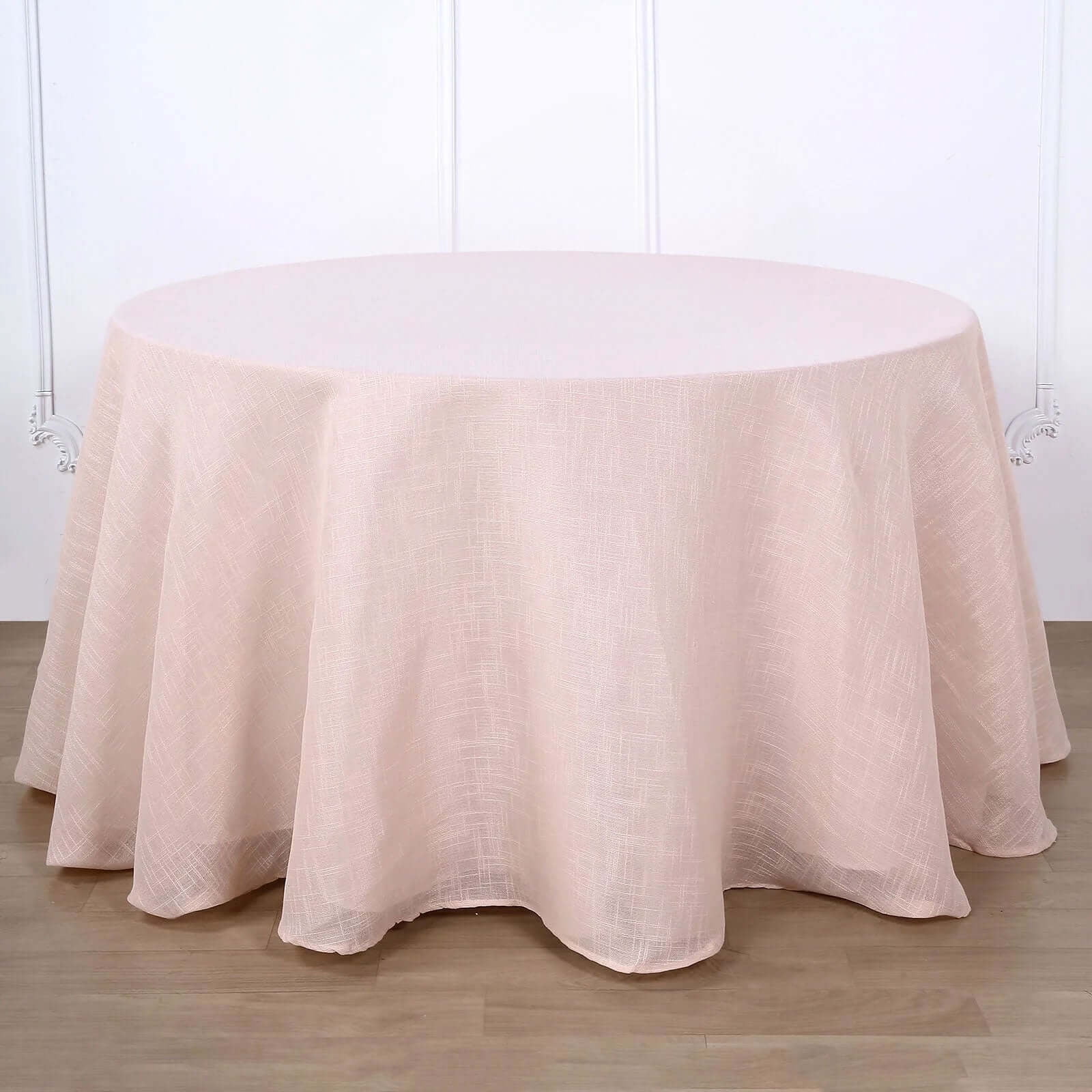Efavormart 108" Linen Round Tablecloth, Slubby Textured Wrinkle ...