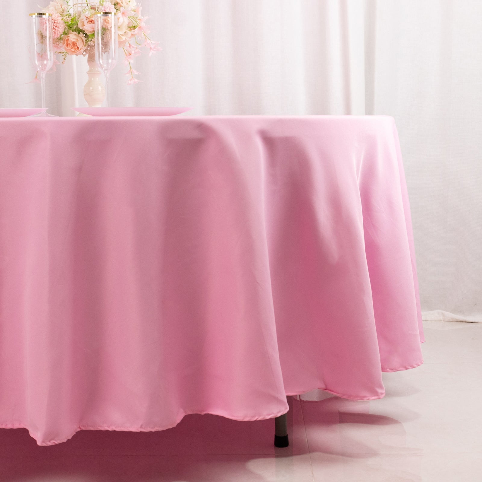 Efavormart 108" Seamless Premium Polyester Table Linens Round ...