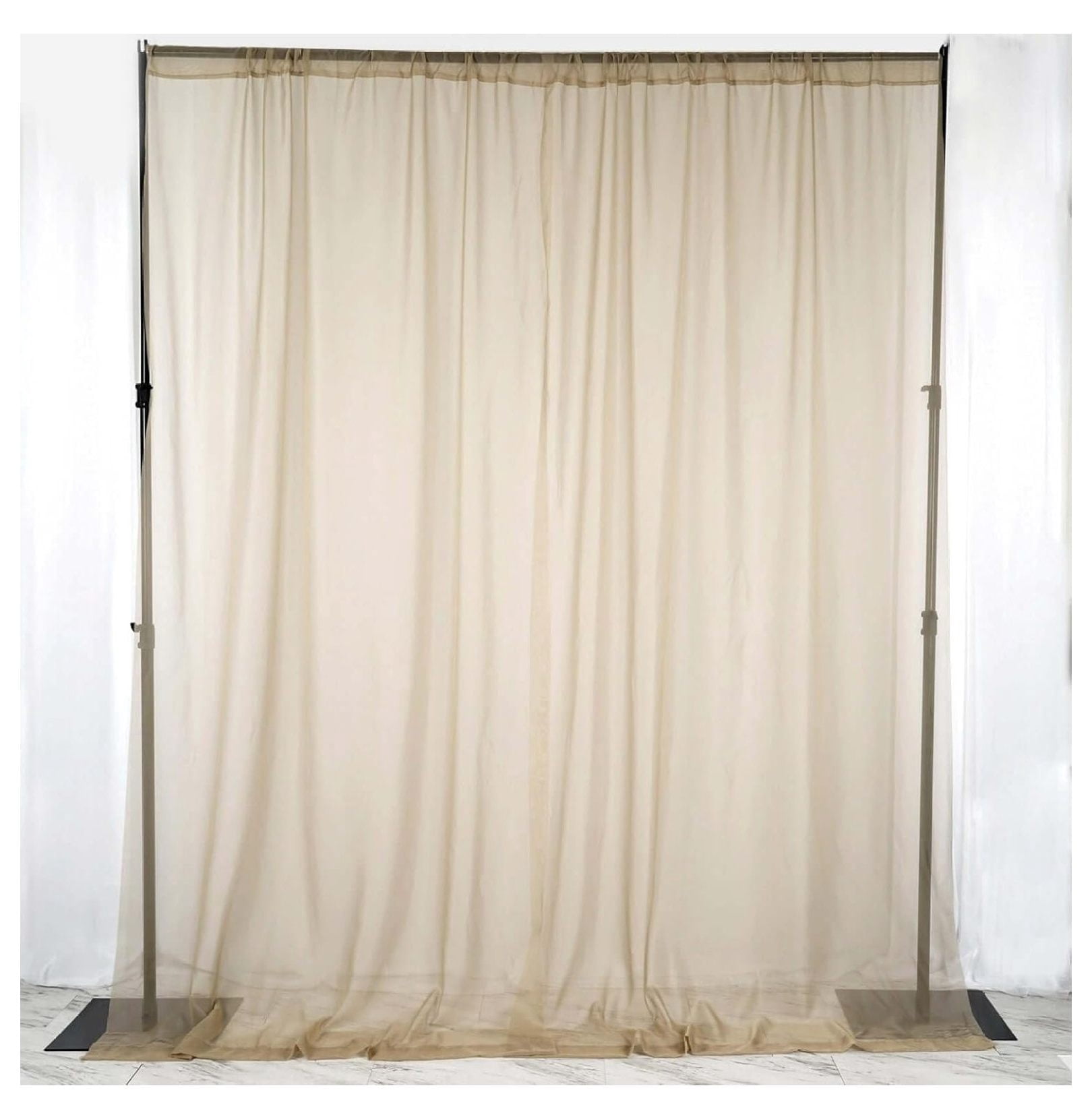 Efavormart 10FT Fire Retardant Natural Color Sheer Voil Curtain Panel ...