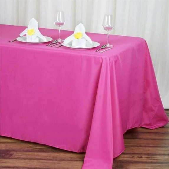 Efavormart 10PCS 90x132 Fushia Wholesale Rectangle Polyester Tablecloth ...