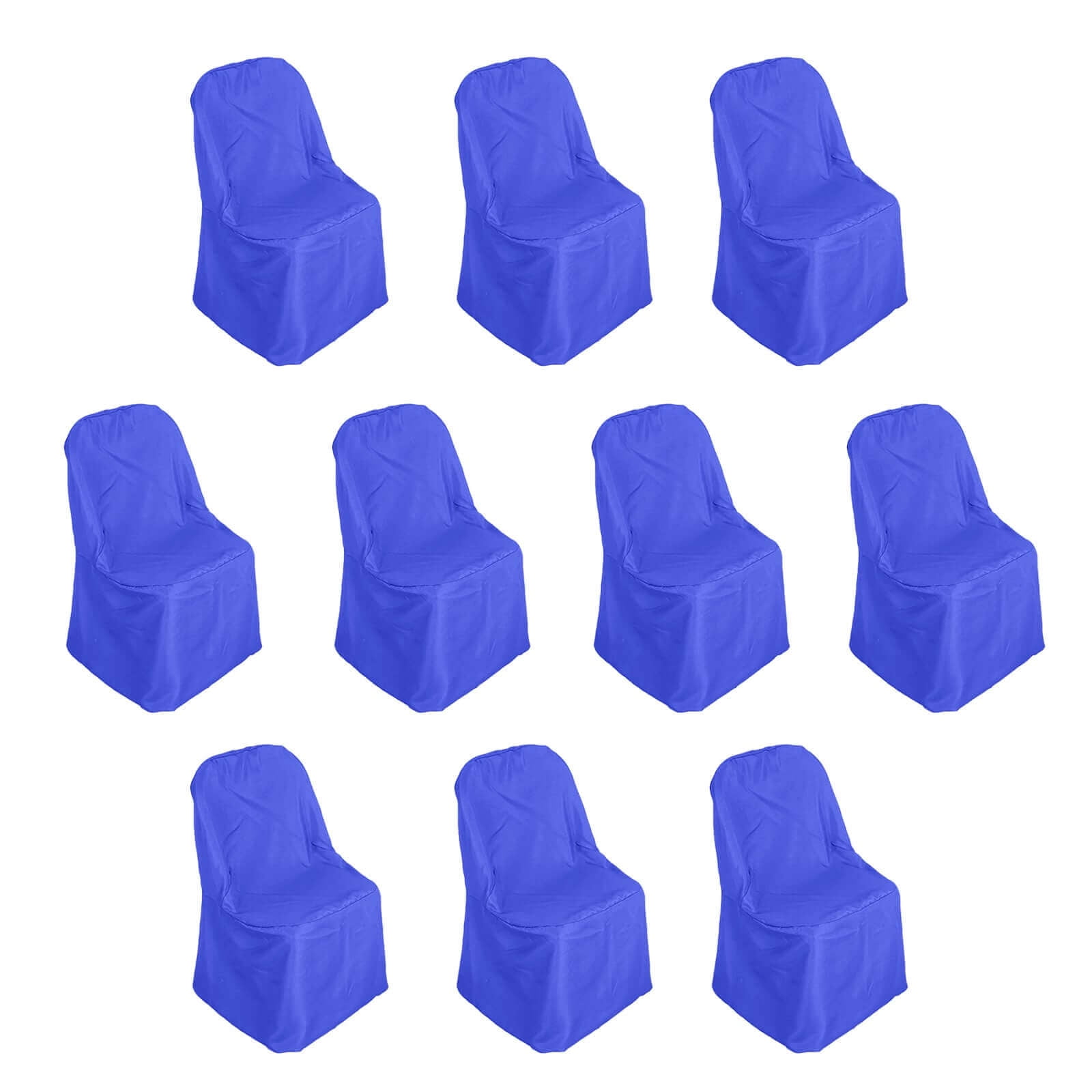 Efavormart 10PCS Royal Blue Linen Polyester Folding Chair Cover Dinning ...