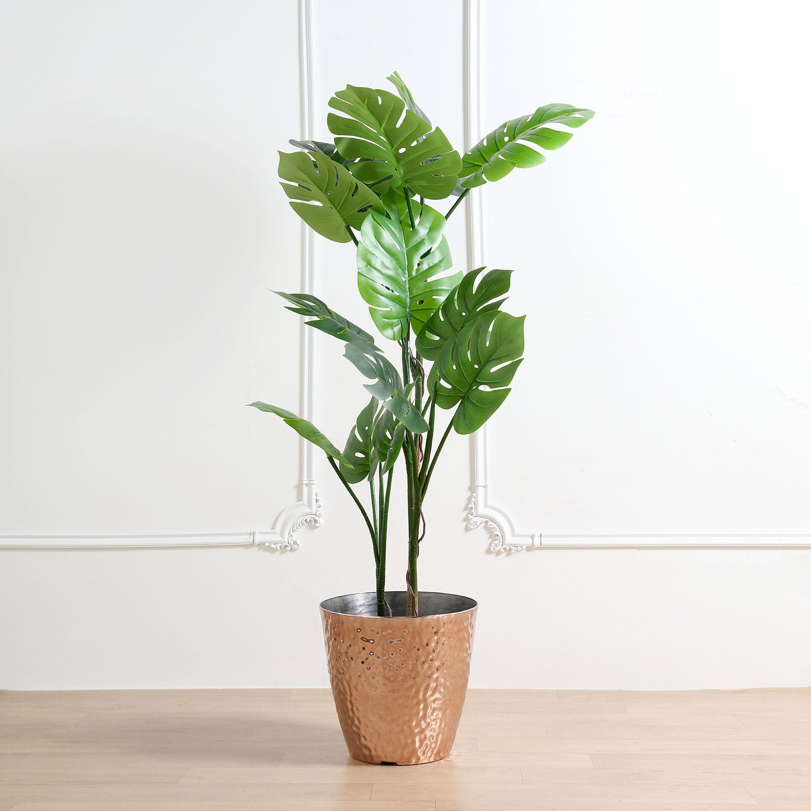 Efavormart 11" Rose Gold Polypropylene Planter Pot Indoor, Flower Pot ...