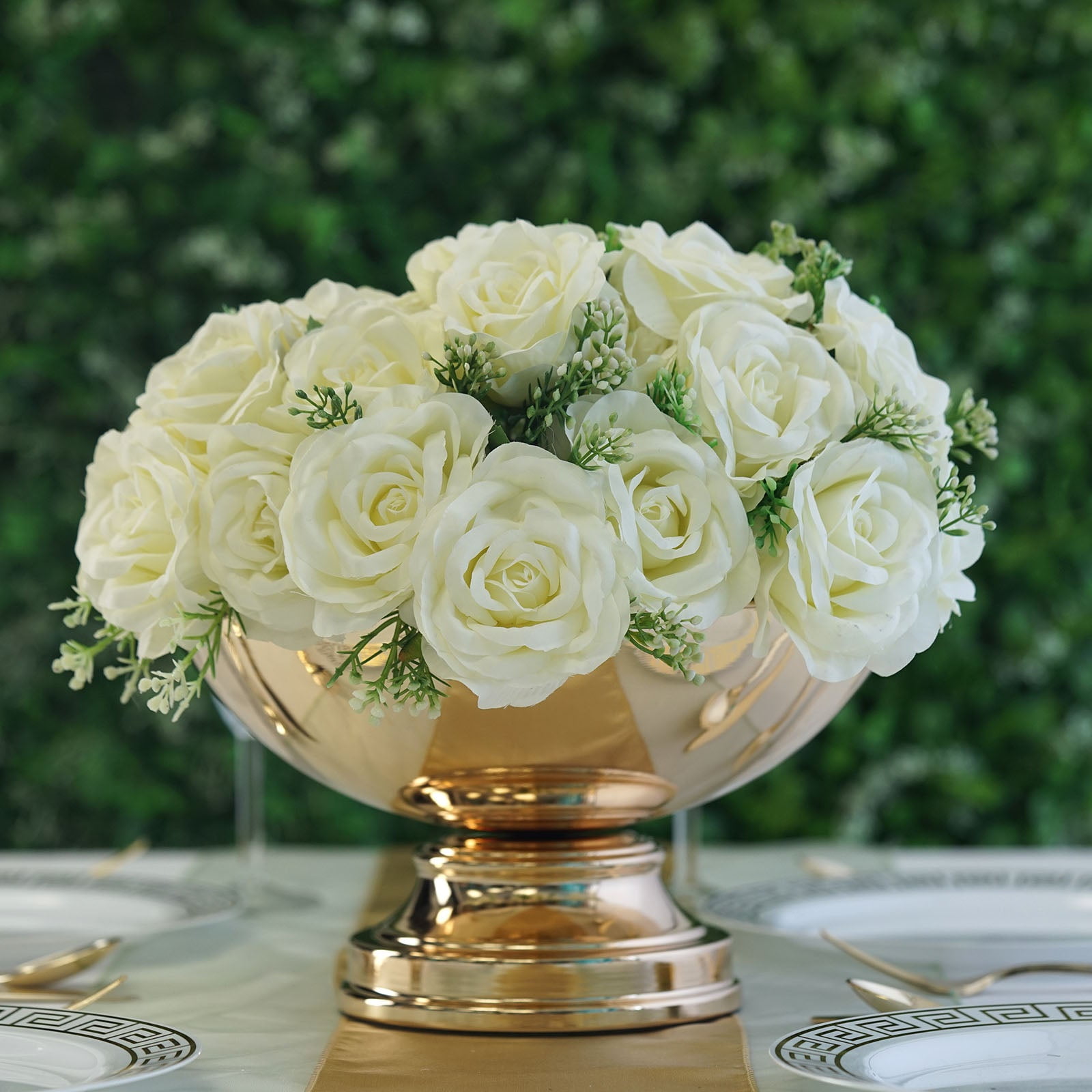 Efavormart 12" Shiny Gold Floating Candle Bowl, Flower Pot, Wedding ...