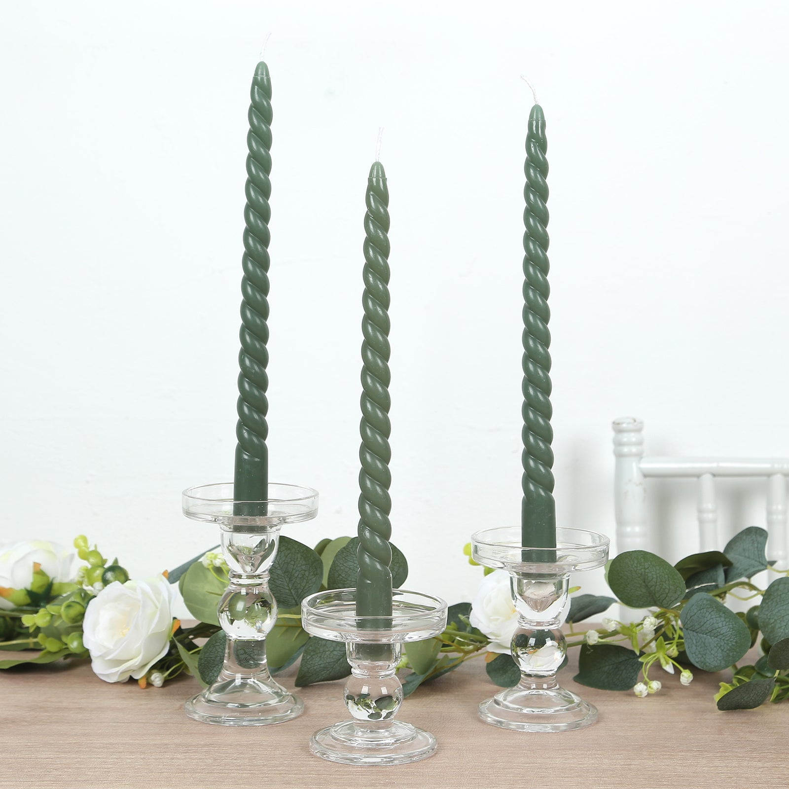 Efavormart 12 Pack | 11" Dusty Sage Green Premium Spiral Long Burn Wick ...
