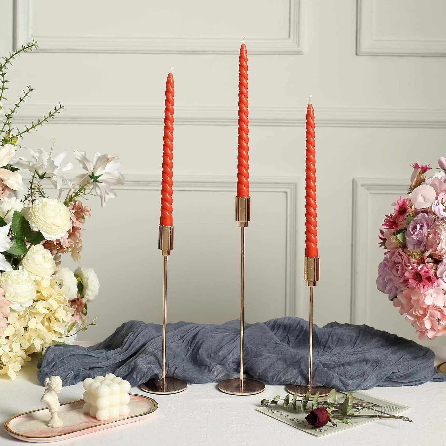 Efavormart 12 Pack | 11" Terracotta Premium Spiral Long Burn Wick Taper ...