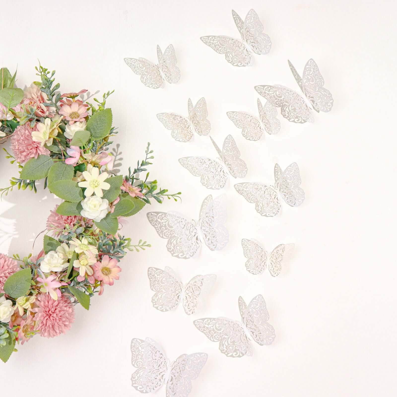 Efavormart 12 Pack | 3D White Butterfly Wall Decals DIY Removable Mural ...
