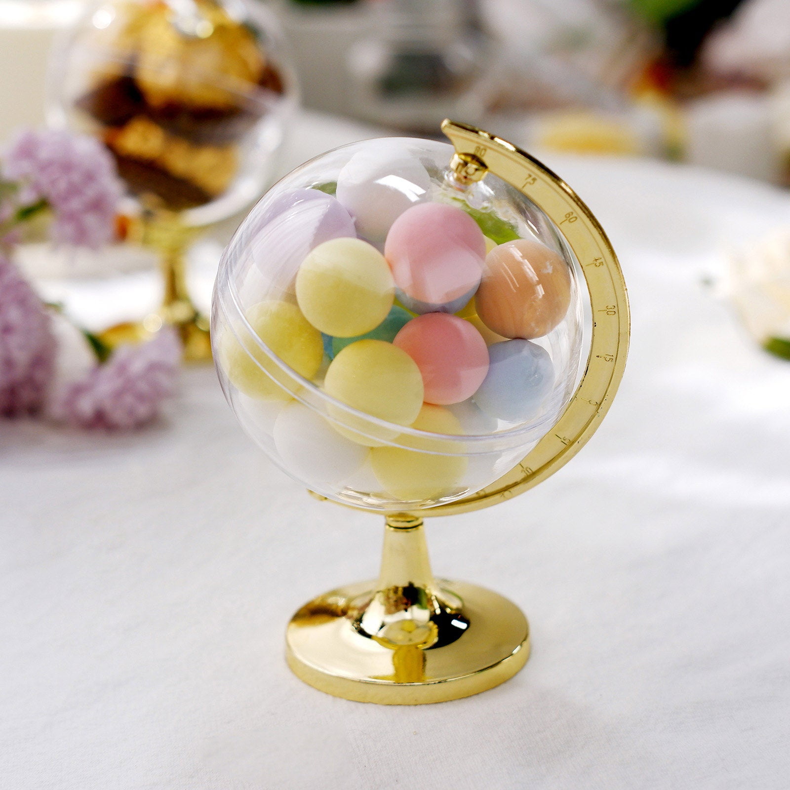 Efavormart 12 Pack - 4.5" Gold Mini Globe Favor Candy Containers for ...