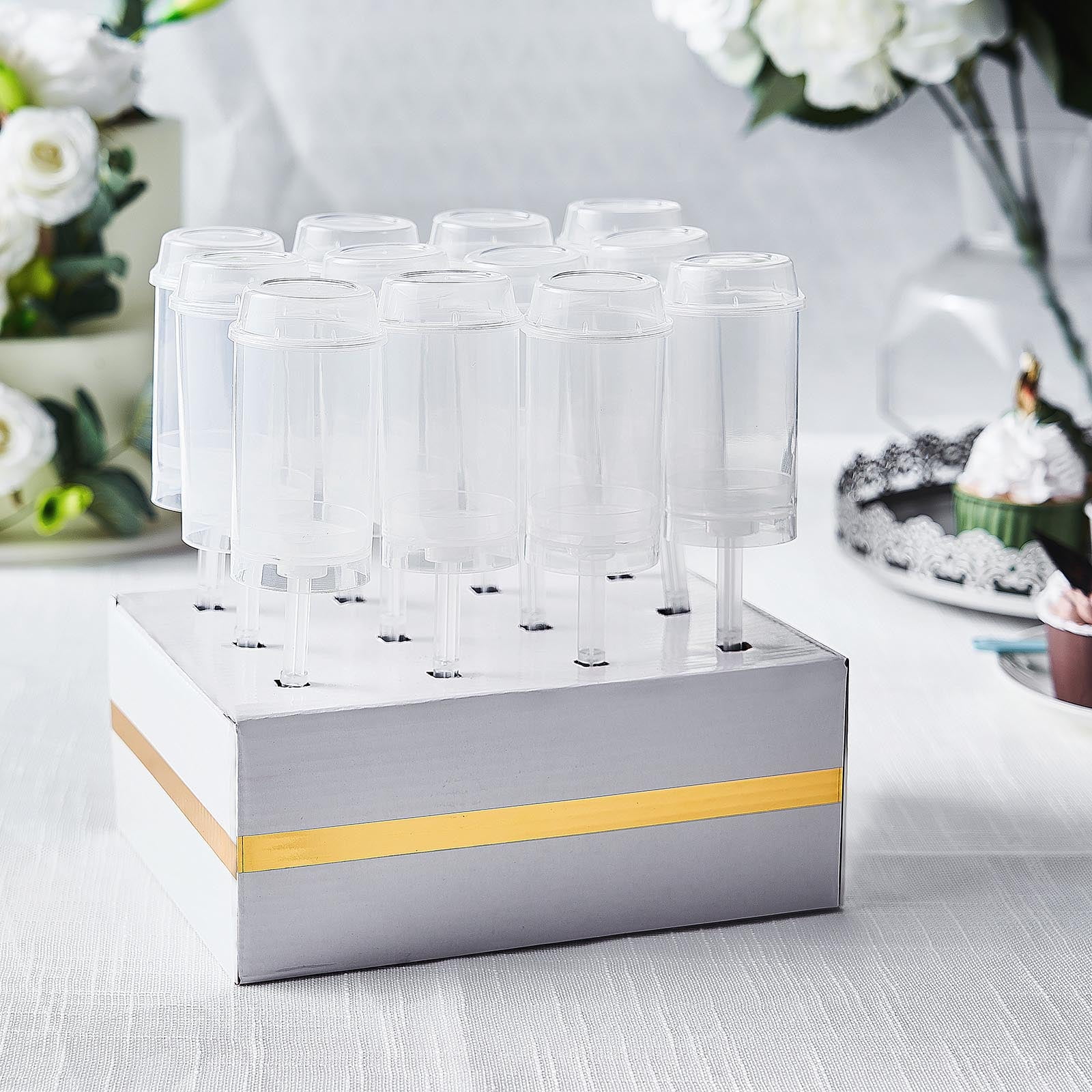 Efavormart 12 Pack Clear Plastic Push-Up Cake Pop Shooter with Display ...