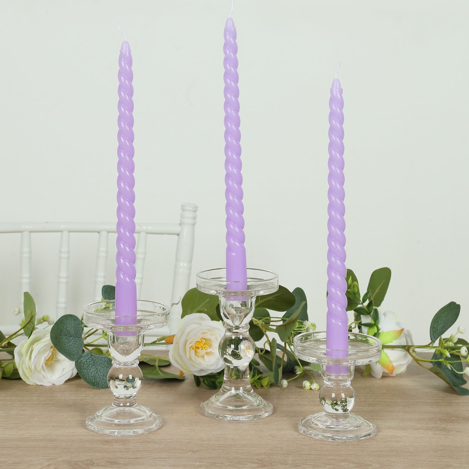Efavormart 12-Pack Taper Candles 11" Spiral Long Burn Wick Design ...
