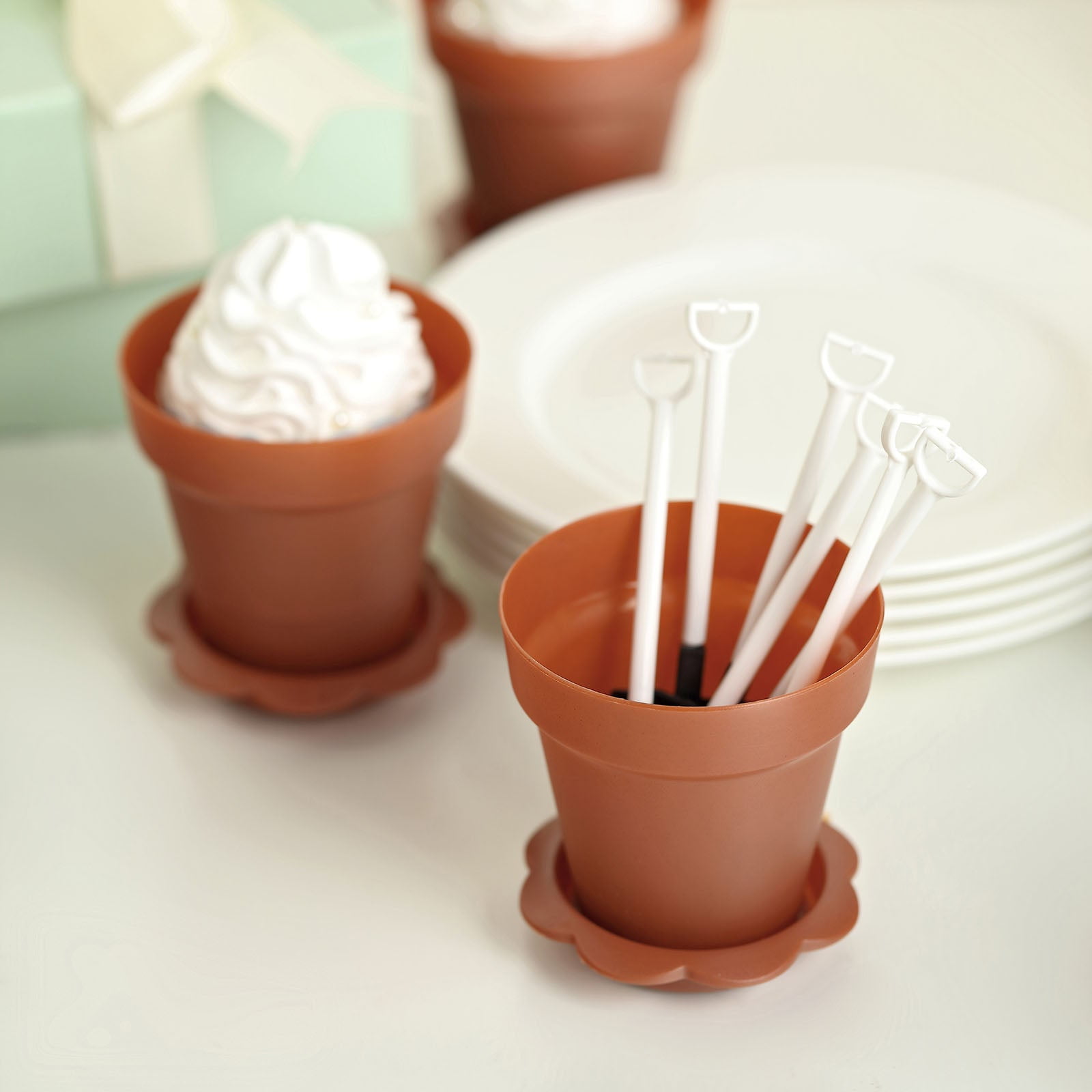 Efavormart 12 Pack | Terracotta Flower Pot Ice Cream Dessert Cups with ...