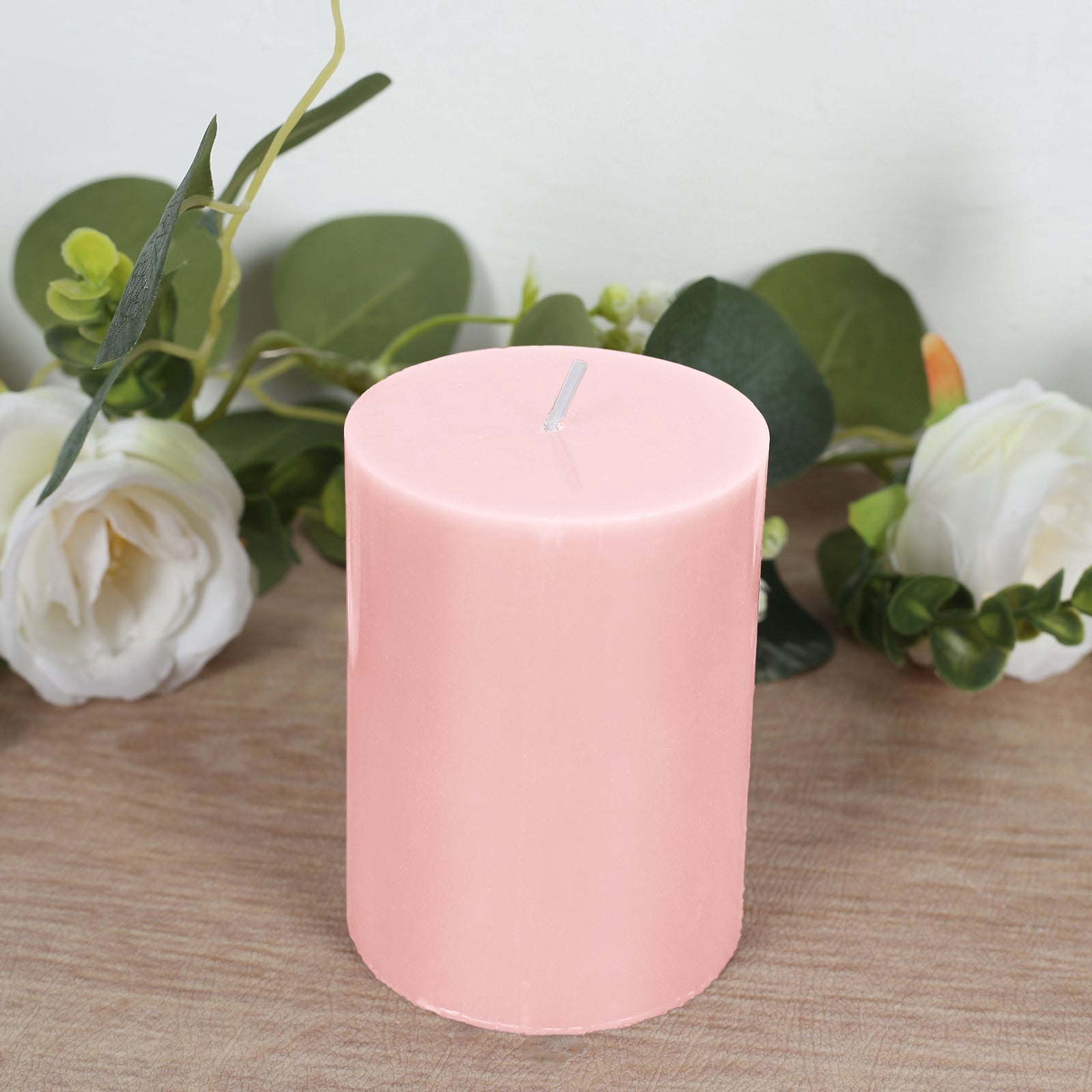 Efavormart 12-Pack Unscented Pillar Candles – Dripless 3"x4" Blush ...