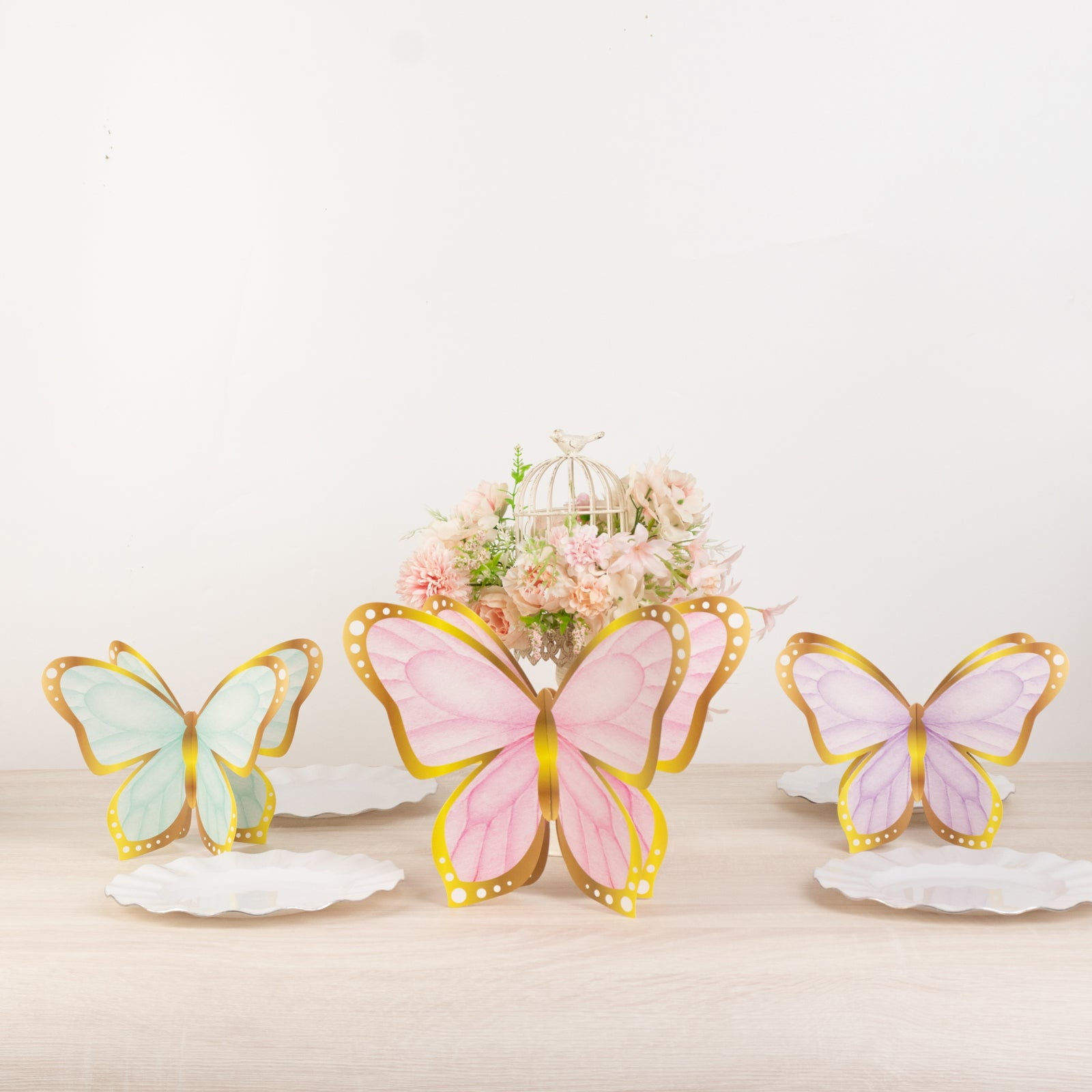Efavormart 12 Pcs Pastel Color 3D Butterfly Table Centerpieces with ...