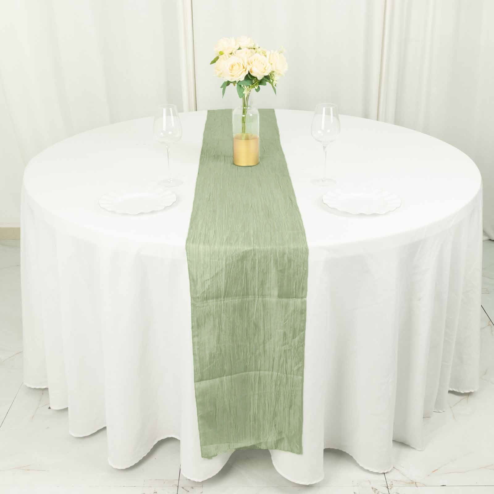 Efavormart 12" X 108" Sage Green Taffeta Table Runner - Ideal for ...