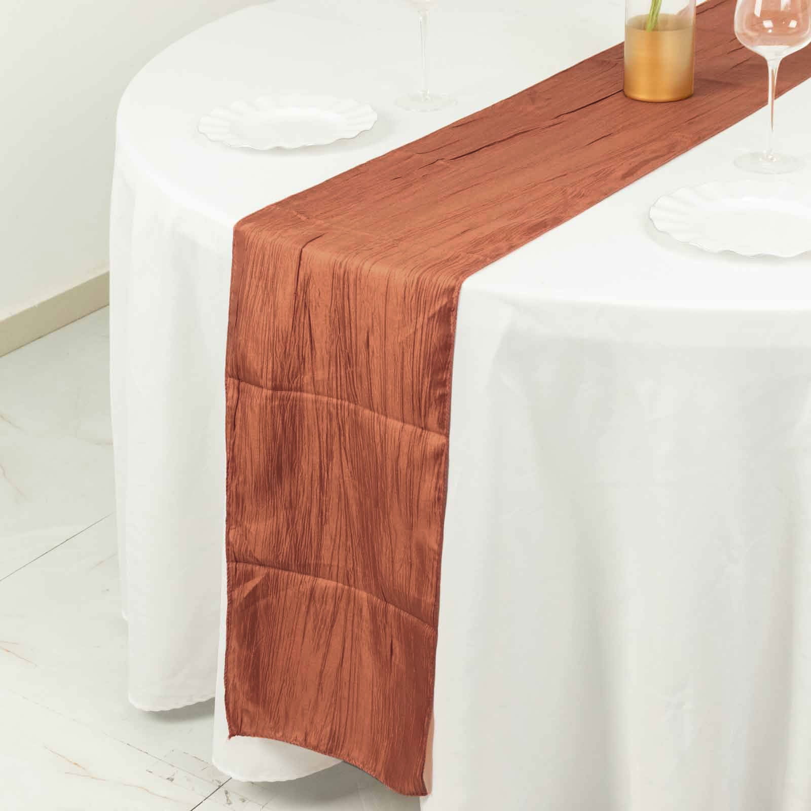 Efavormart 12" X 108" Accordion Crinkle Taffeta Table Runner ...