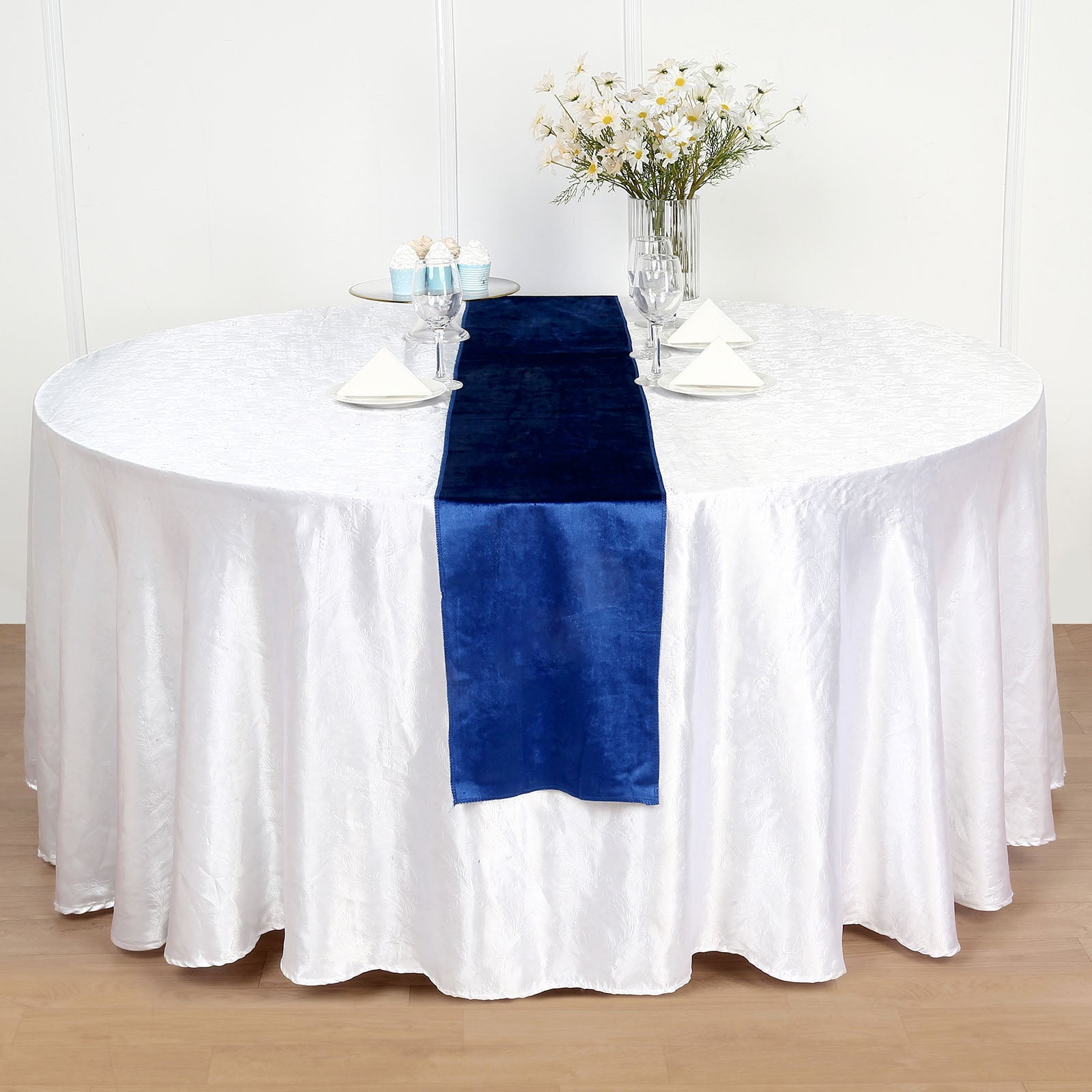 Efavormart 12" x 107" Royal Blue Premium Velvet Table Runner For ...