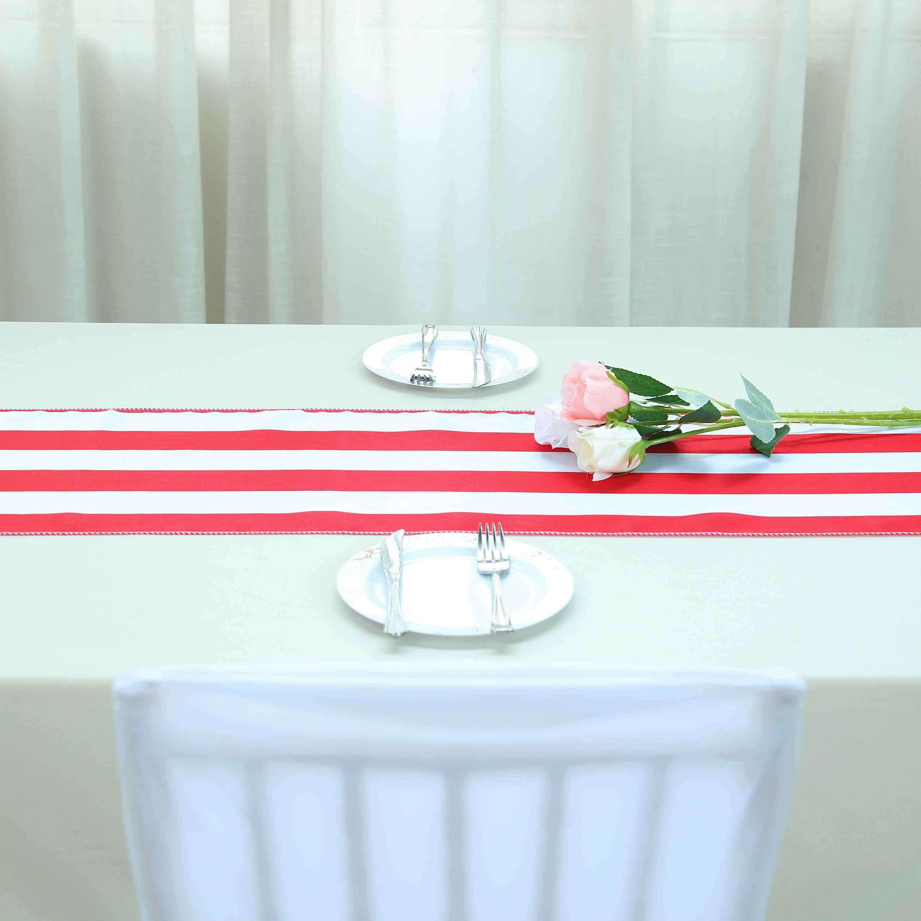 Efavormart 12" x 108" Satin Stripes Premium Table Runner For Wedding ...