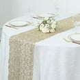 Efavormart 12"x108" Gold Sequin Mesh Schiffli Lace Table Runner ...