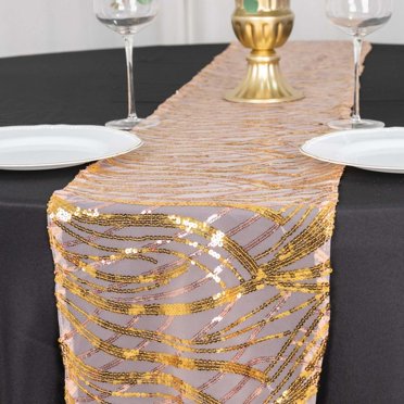 Efavormart 10"x108" Shiny Silver Crystal Rhinestone DIY Table Runner ...