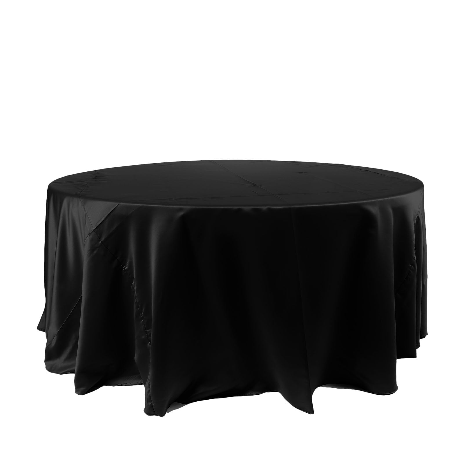 Efavormart 120" BLACK Wholesale Linens SATIN Round Tablecloth for ...
