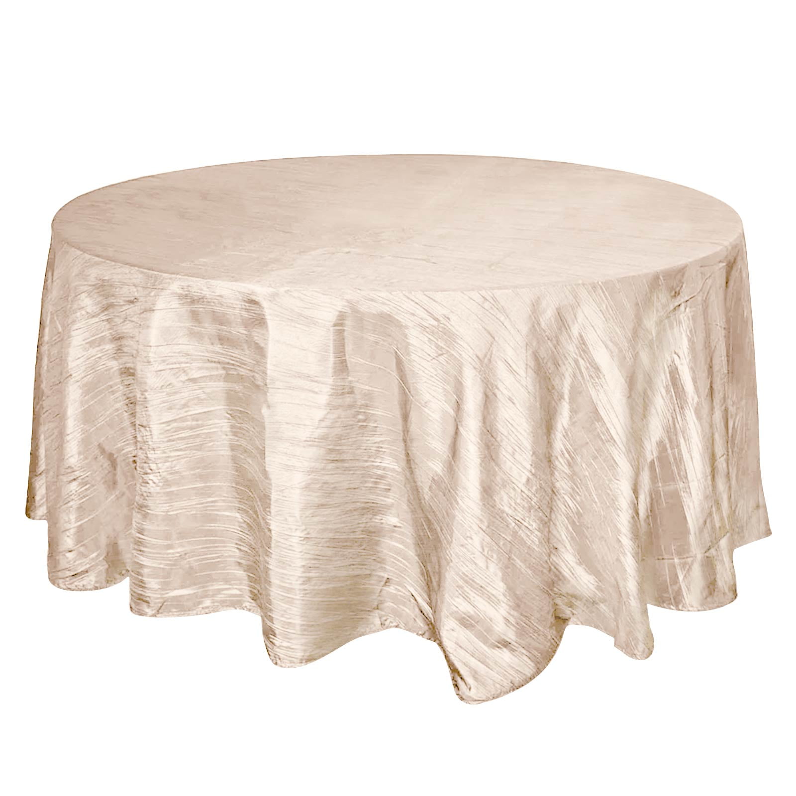 Efavormart 120" Beige Accordion Crinkle Taffeta Rectangular Table Cover ...