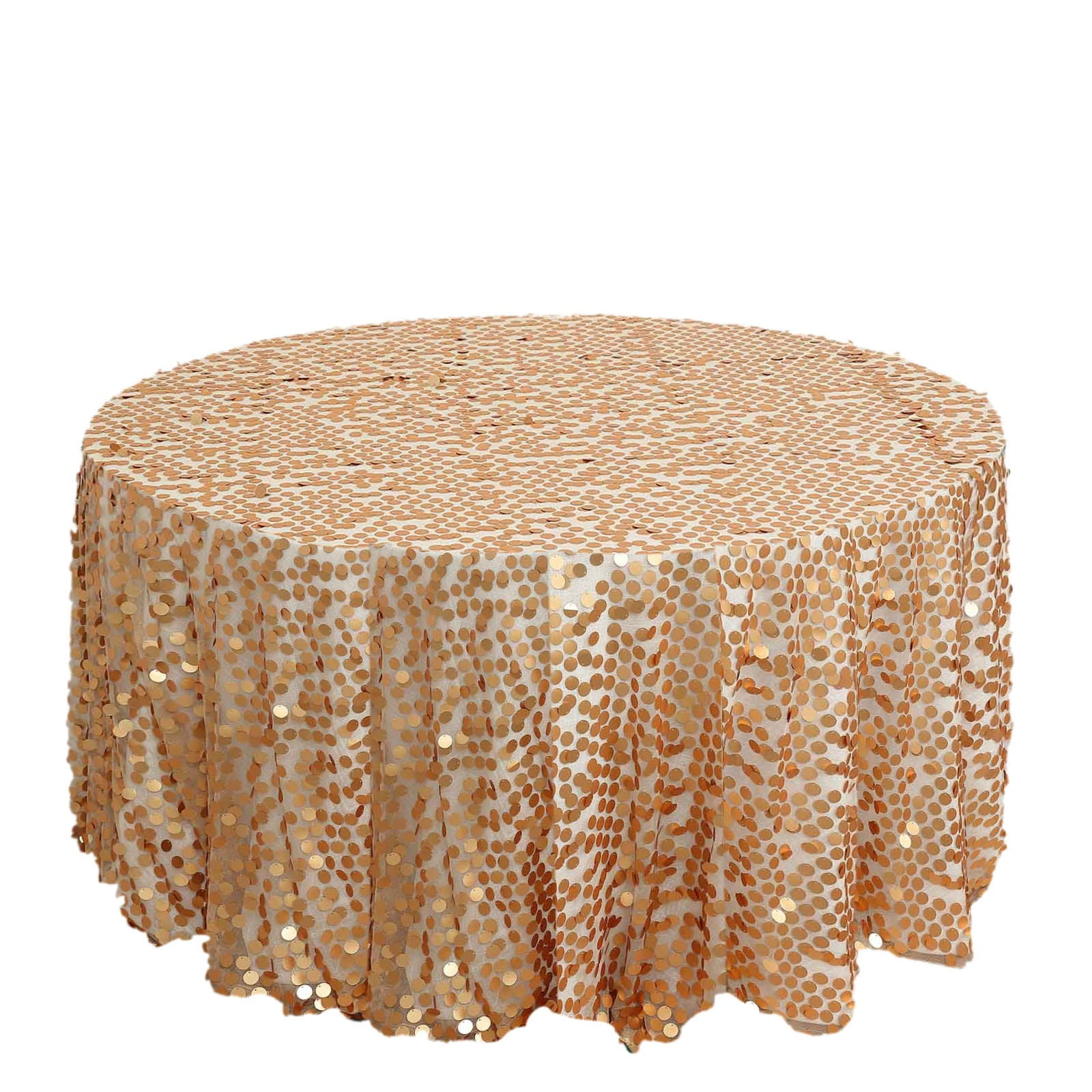 Efavormart 120" Big Payette Matte Champagne Sequin Round Tablecloth ...