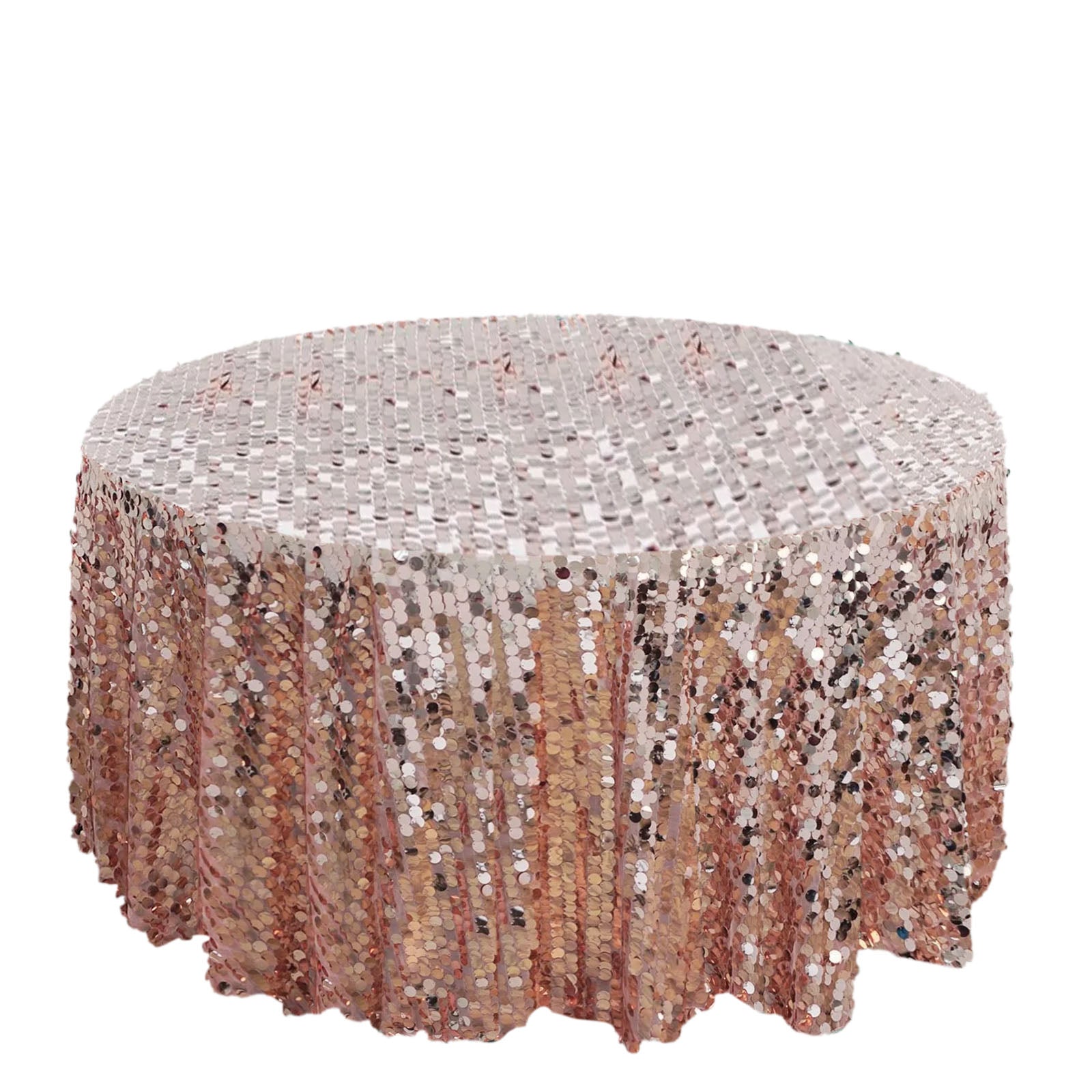 Efavormart 120" Big Payette Sparkly SEQUIN Round Tablecloth For Wedding Banquet Party - Blush ...