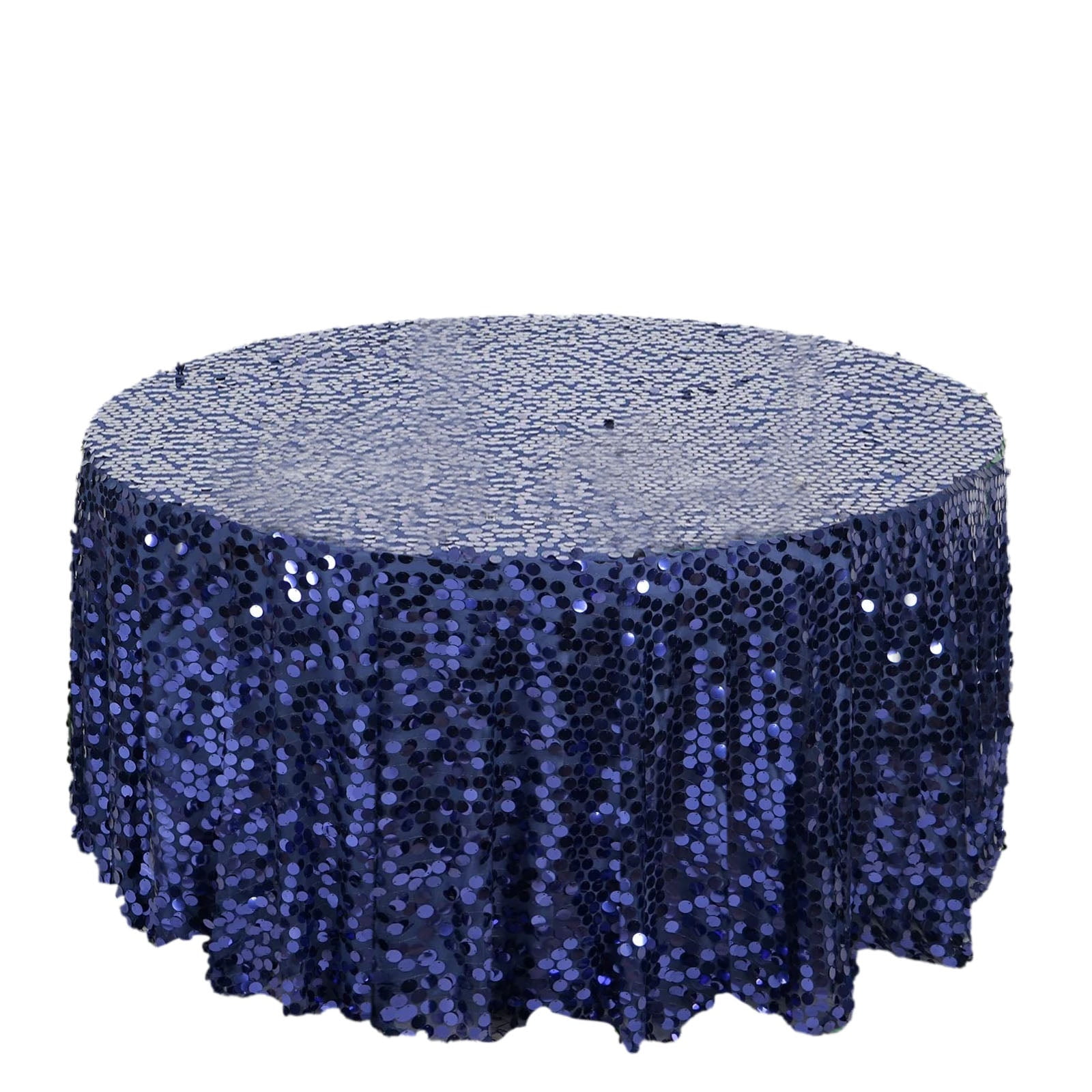 Efavormart 120" Big Payette Sparkly SEQUIN Round Tablecloth For Wedding Banquet Party - Navy ...