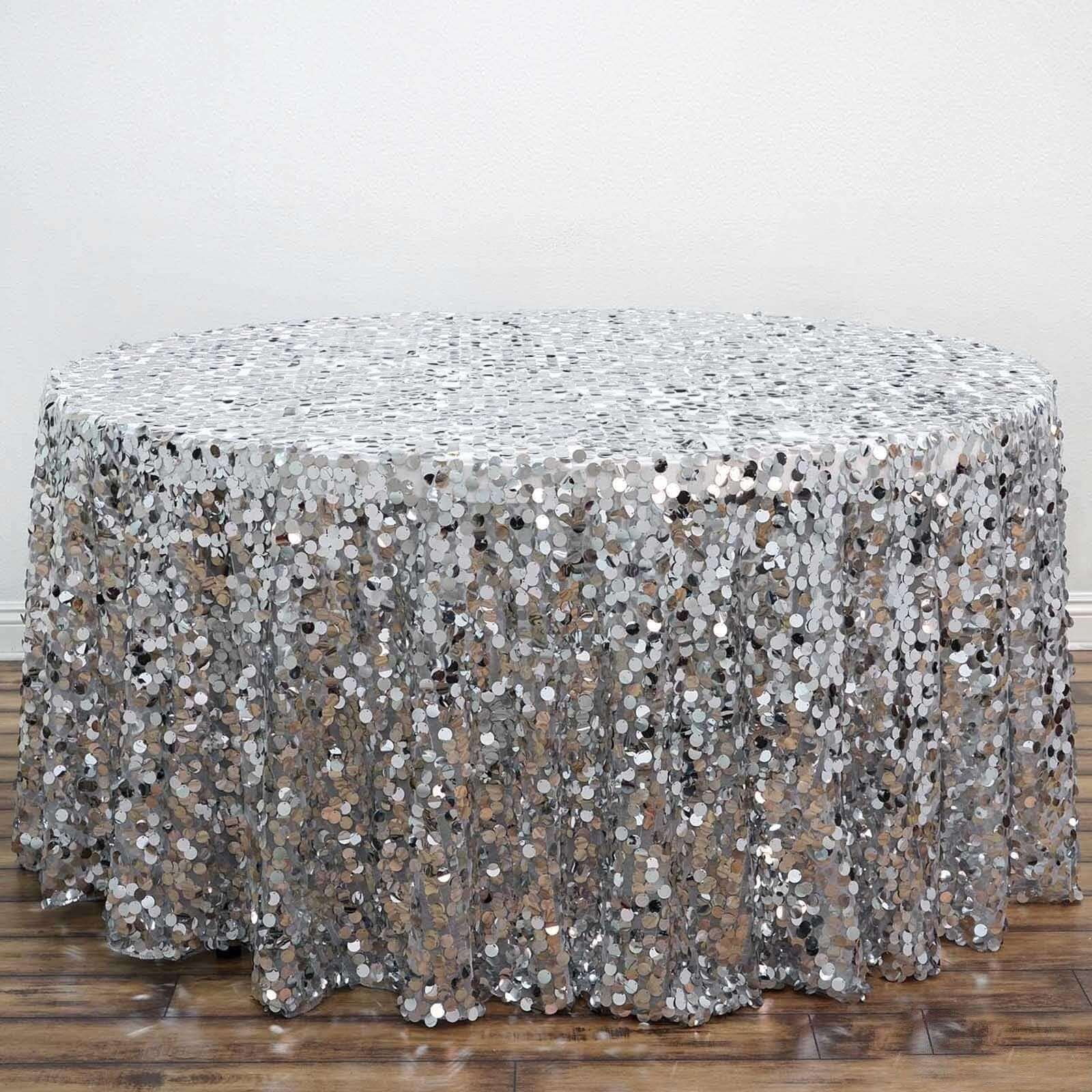 Efavormart 120" Big Payette Sparkly SEQUIN Round Tablecloth For Wedding ...