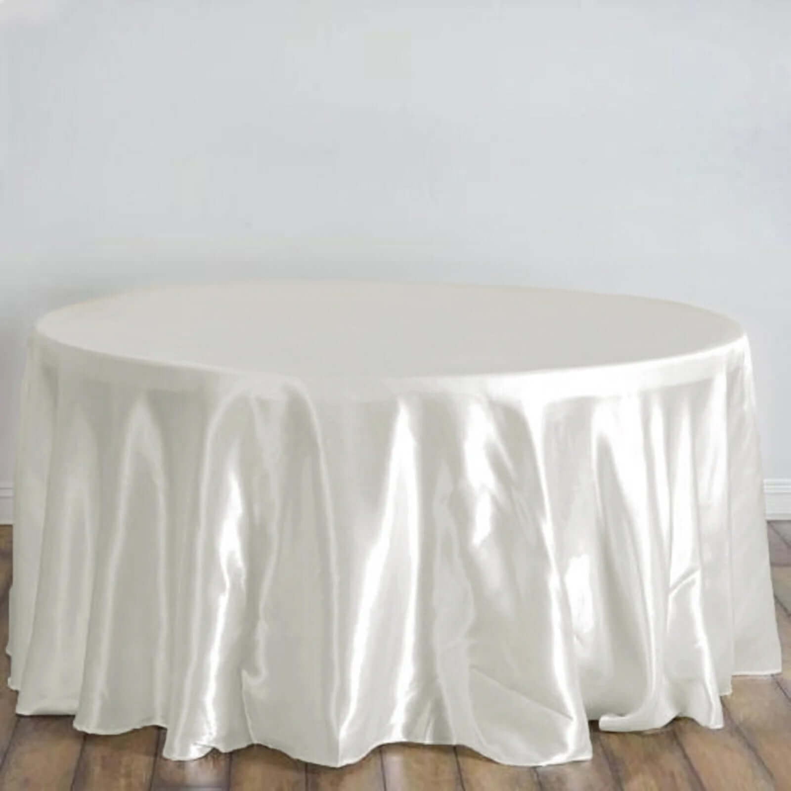Efavormart 120 Inch Satin Round Tablecloth, Washable Linen Table Cover ...