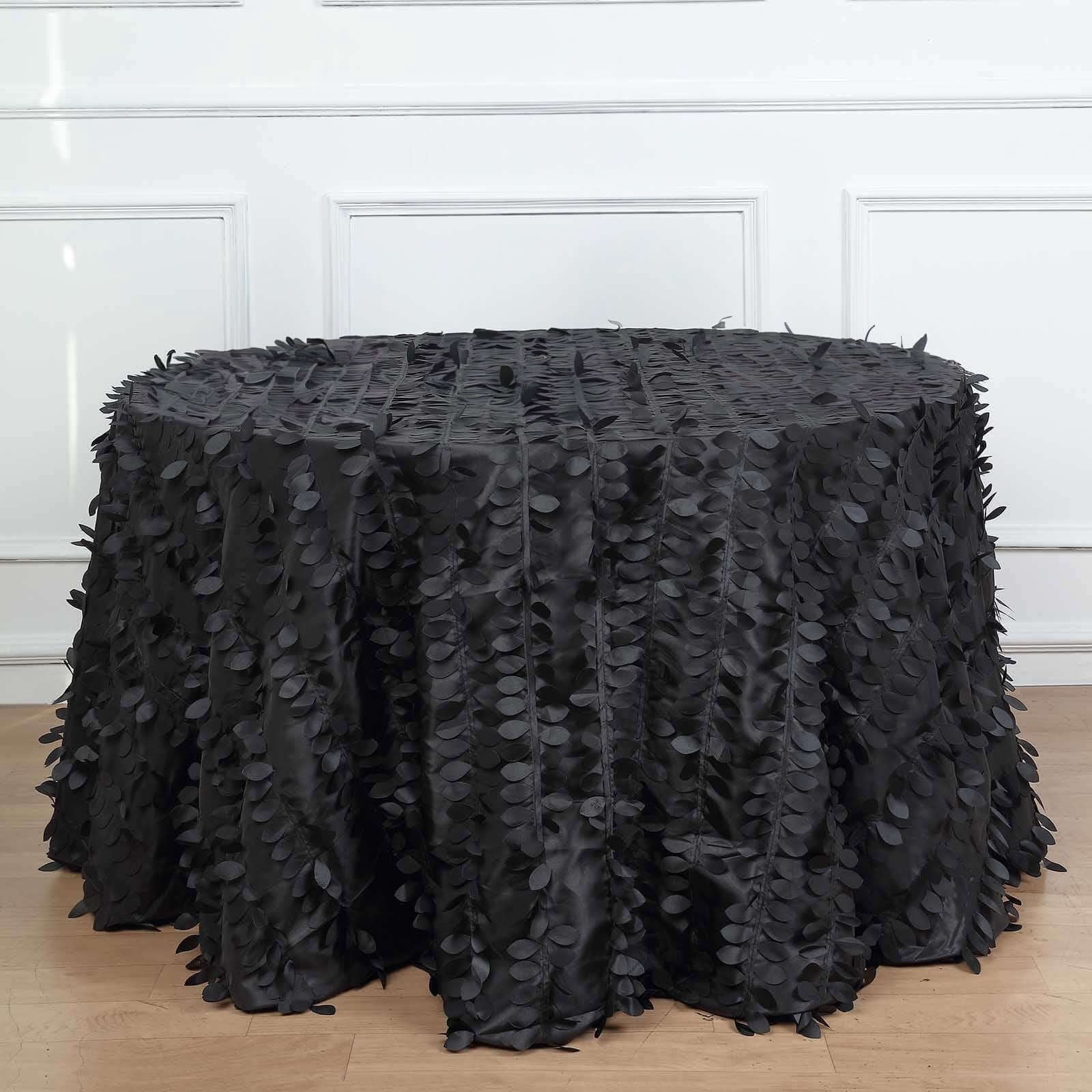Efavormart 120" Round Leaf Petal Taffeta Tablecloth - Decorative 3D ...