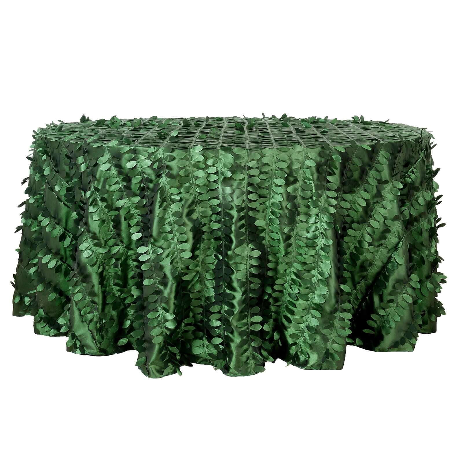 Efavormart 120" Round Leaf Petal Taffeta Tablecloth - Decorative 3D ...