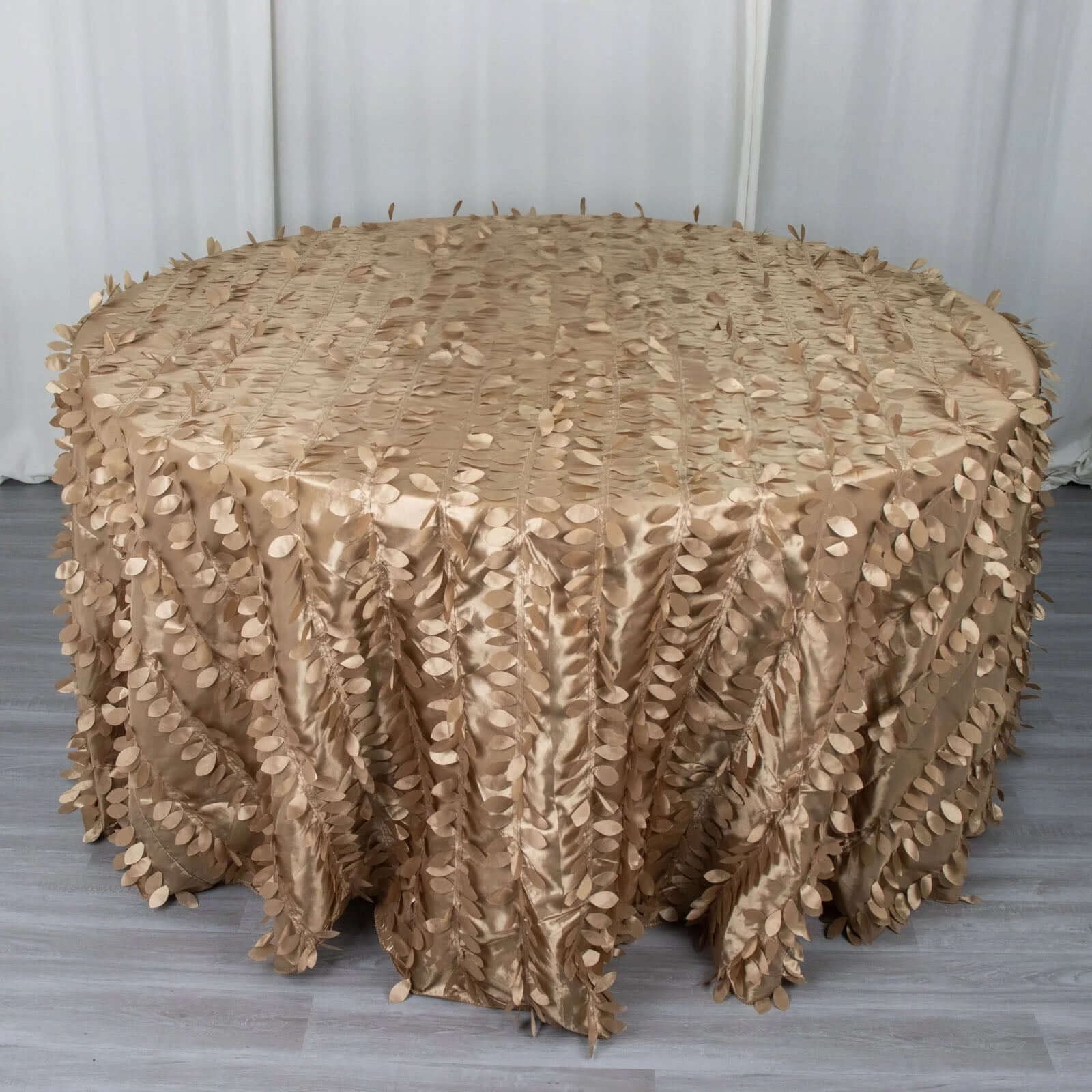 Efavormart 120" Round Leaf Petal Taffeta Tablecloth - Decorative 3D ...