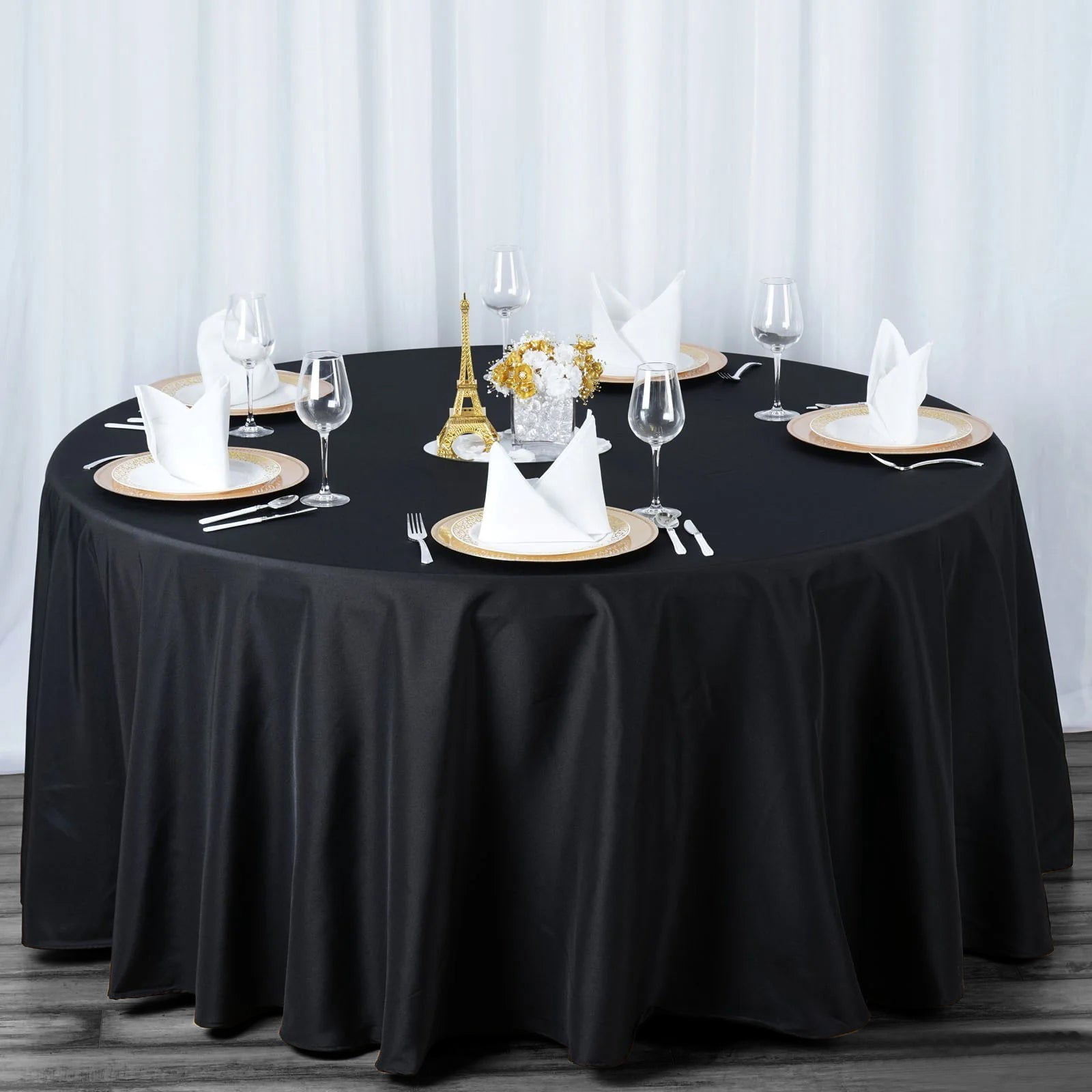 Efavormart 120" Seamless Premium Polyester Table Linens Round ...