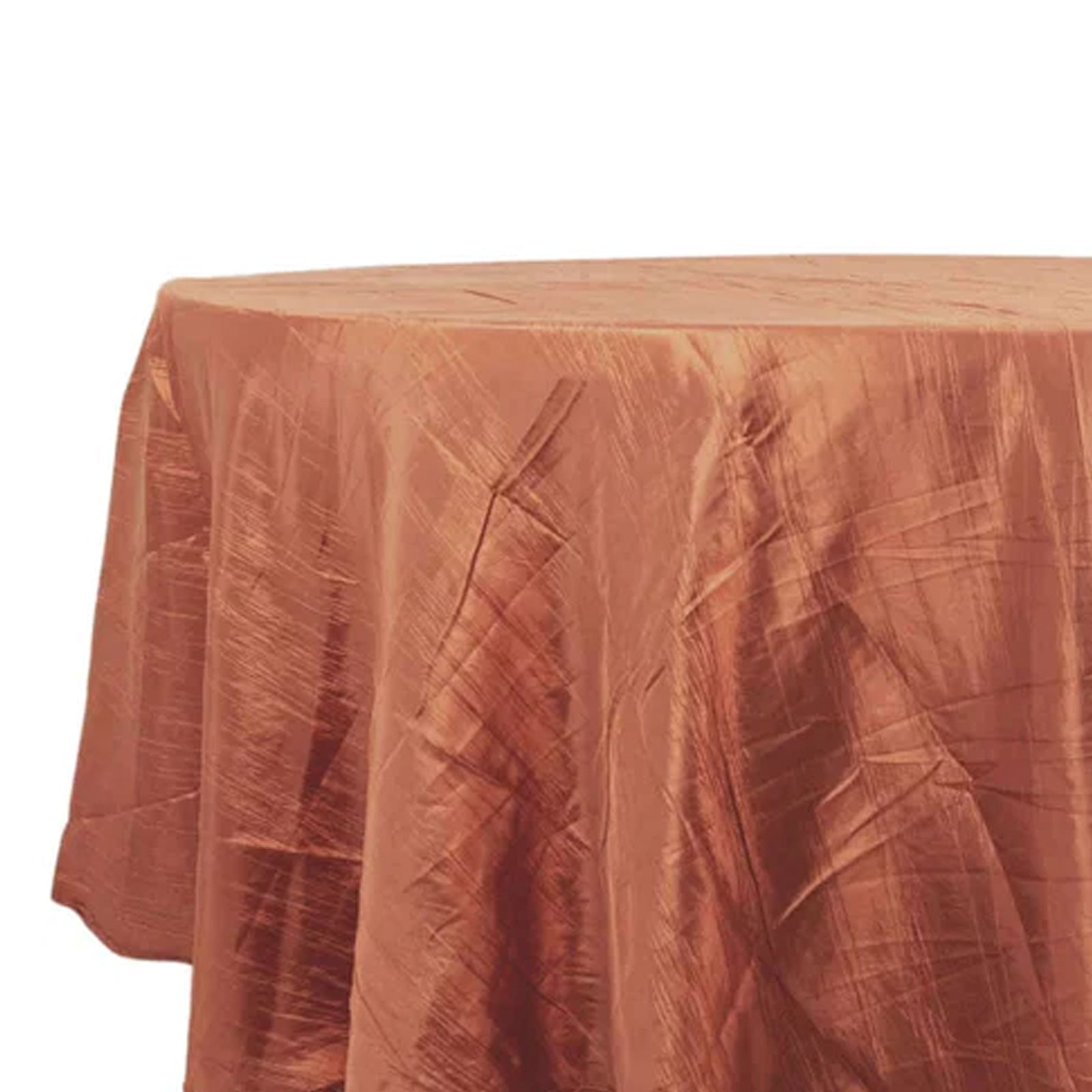 Efavormart 120" Terracotta Accordion Crinkle Taffeta Rectangular Table ...