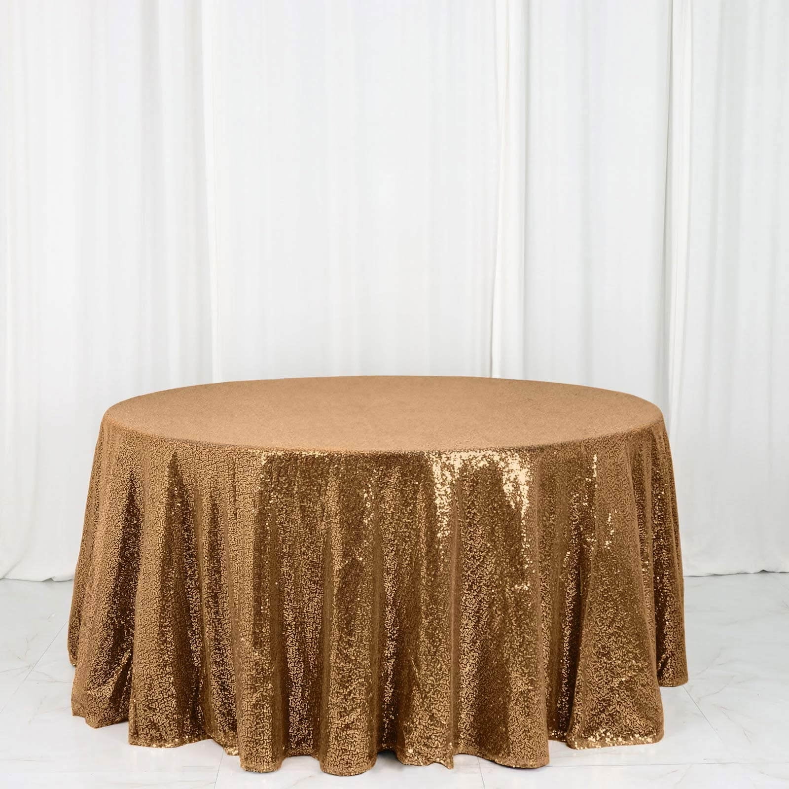 Efavormart 120" Wholesale Premium Gold Table Cover Sparkly SEQUIN Round ...