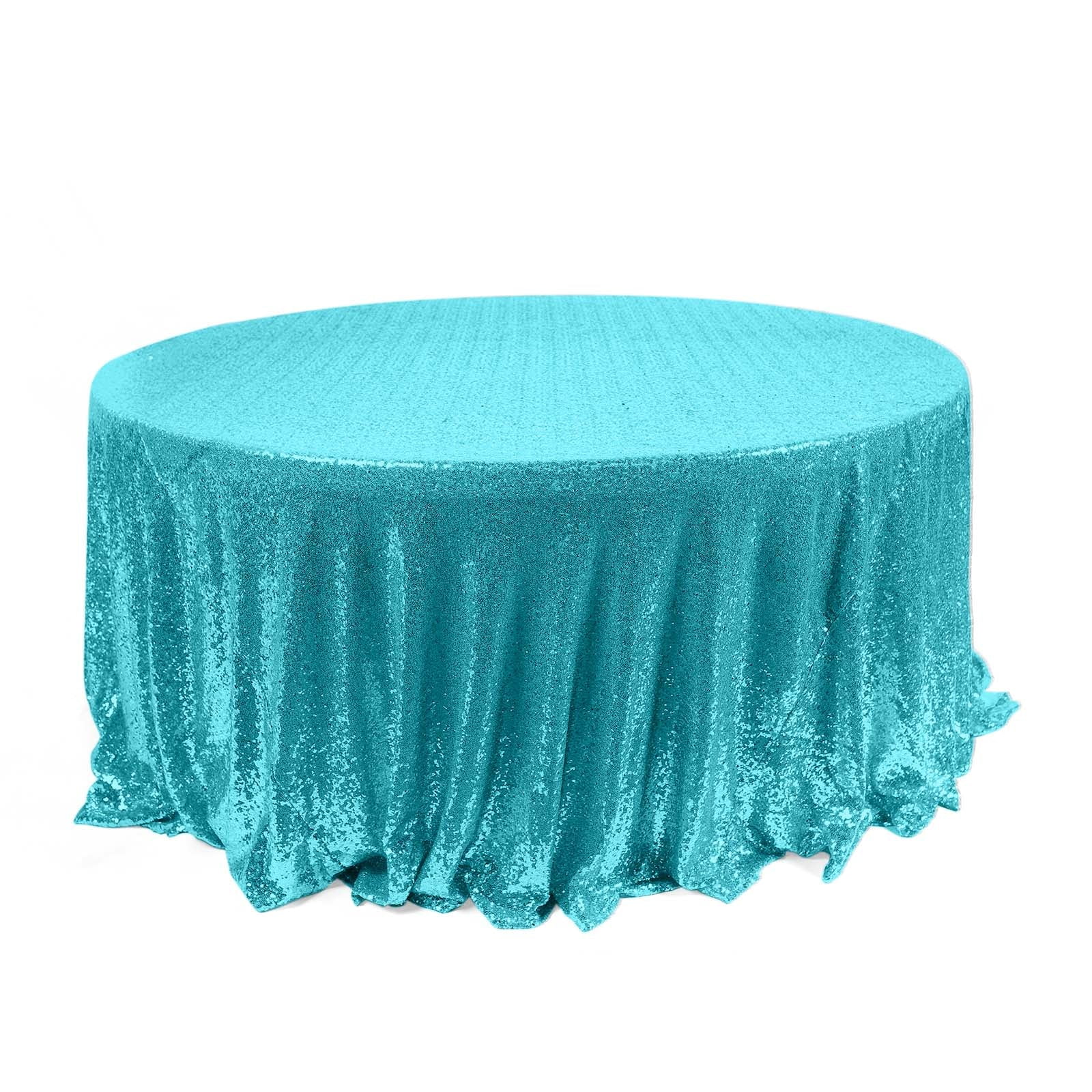 Efavormart 120" Wholesale Premium Turquoise Table Cover Sparkly SEQUIN ...