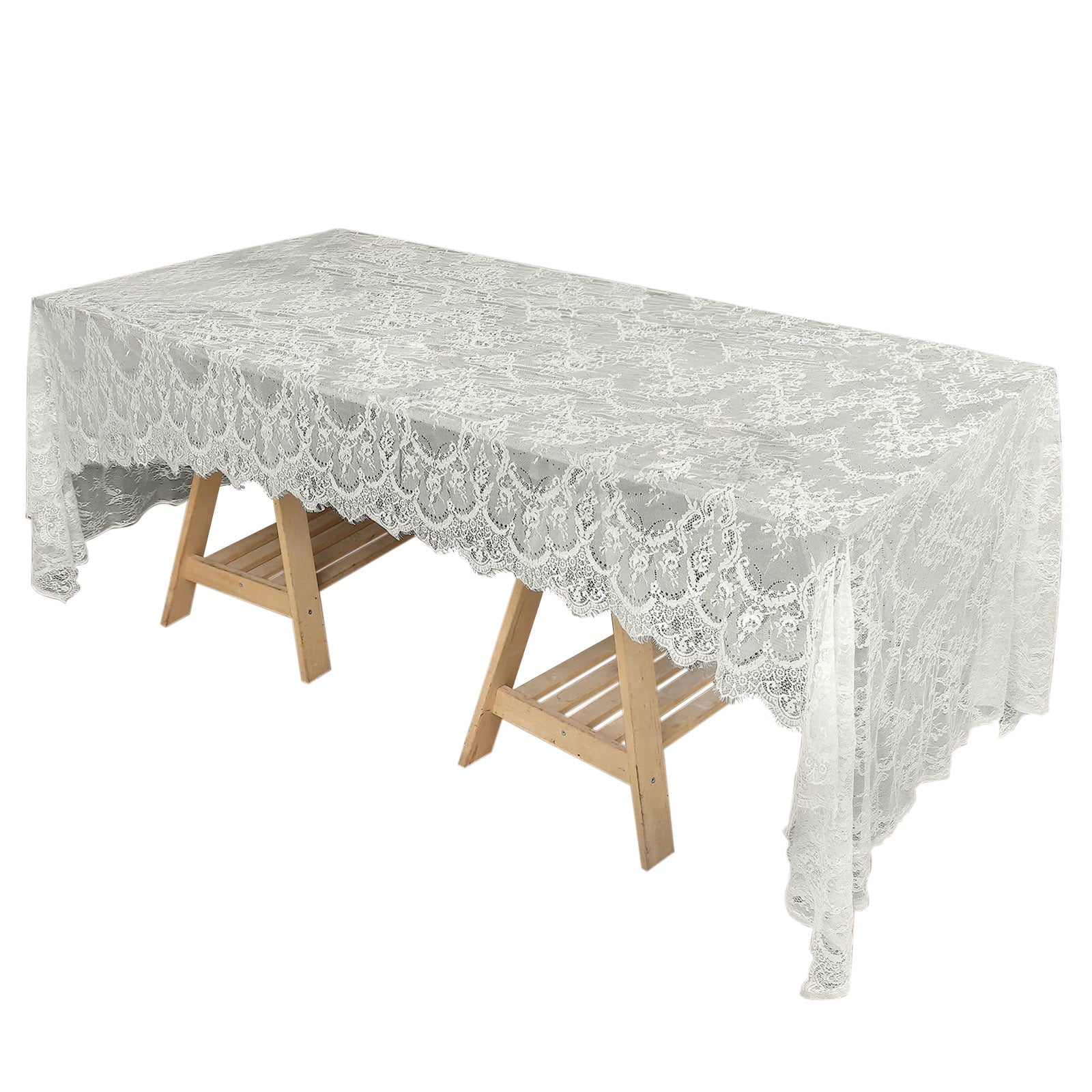 Efavormart 120"x60" Ivory Premium Lace Rectangle Tablecloth Vintage ...
