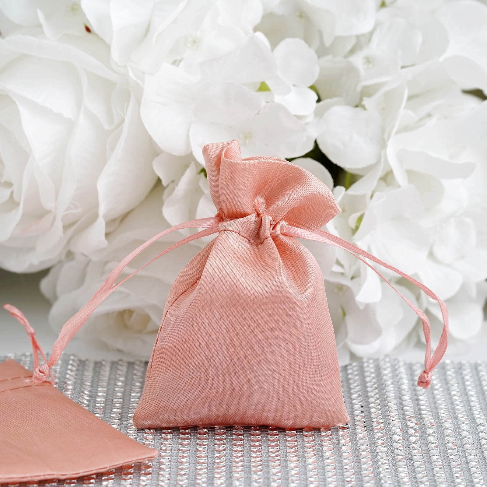 Efavormart 12PCS DUSTY ROSE Satin Gift Bag Drawstring Pouch Wedding ...