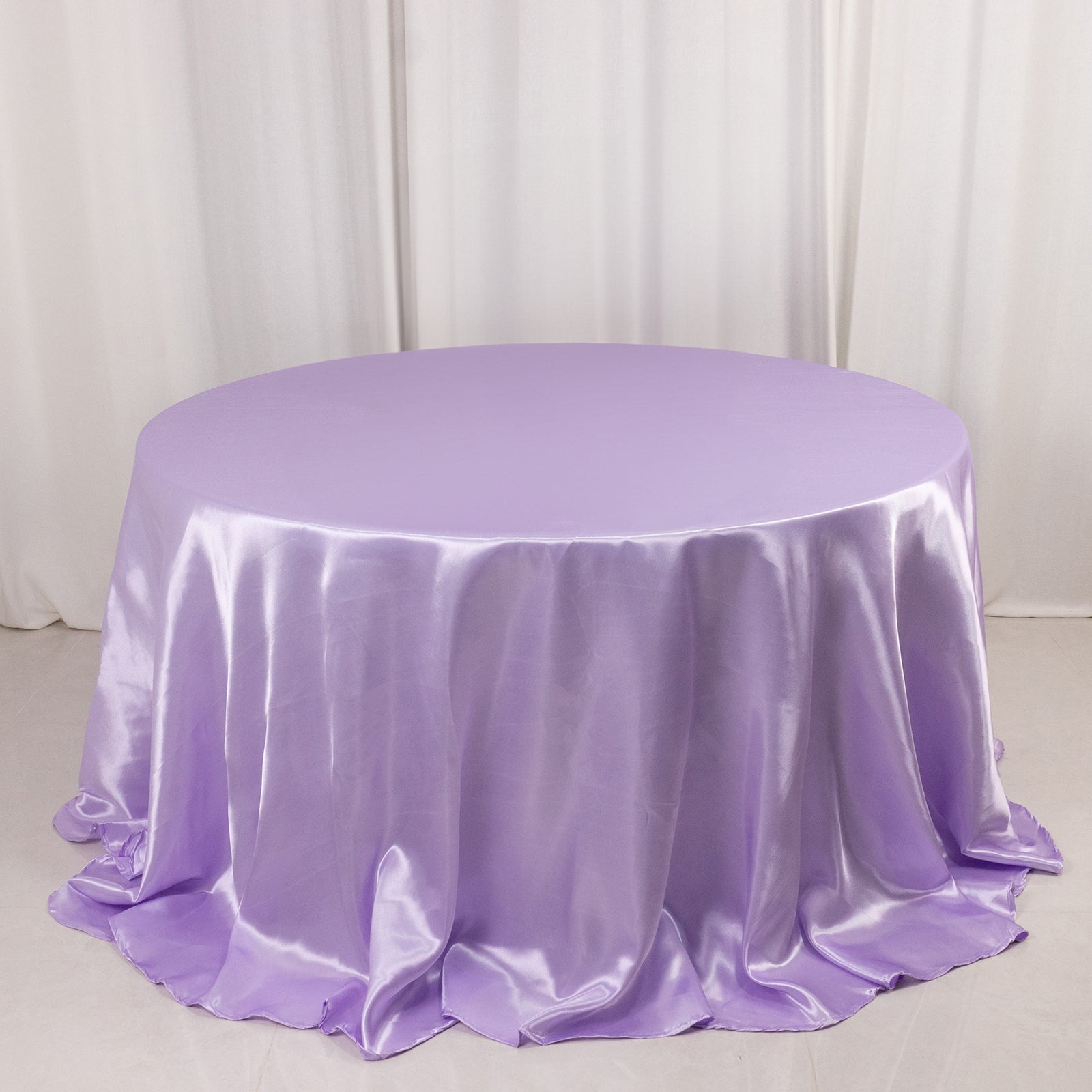 Efavormart 132 Inch Satin Round Tablecloth, Washable Linen Table Cover ...