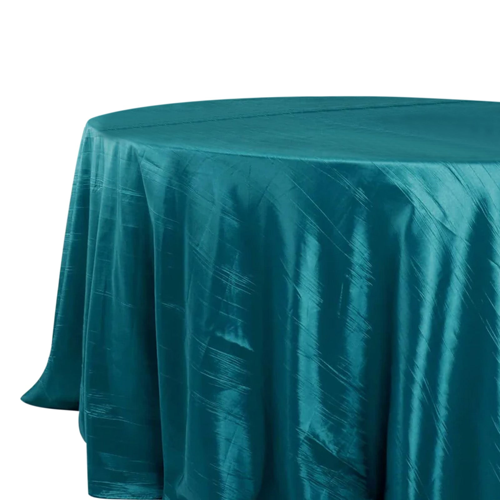 Efavormart 132" Peacock Teal Accordion Crinkle Taffeta Seamless Round ...
