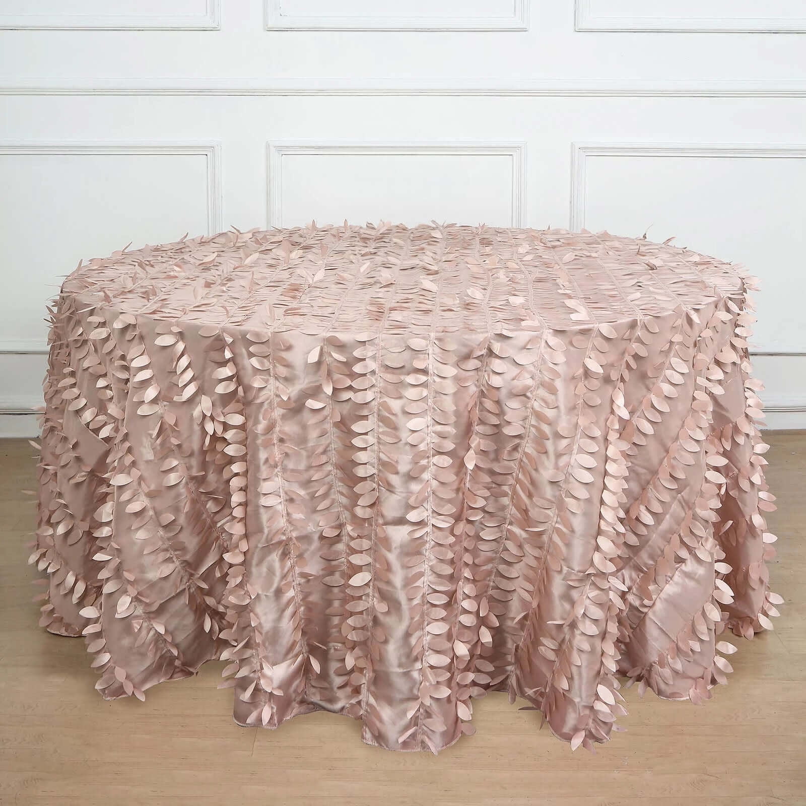 Efavormart 132" Round Leaf Petal Taffeta Tablecloth - Decorative 3D ...