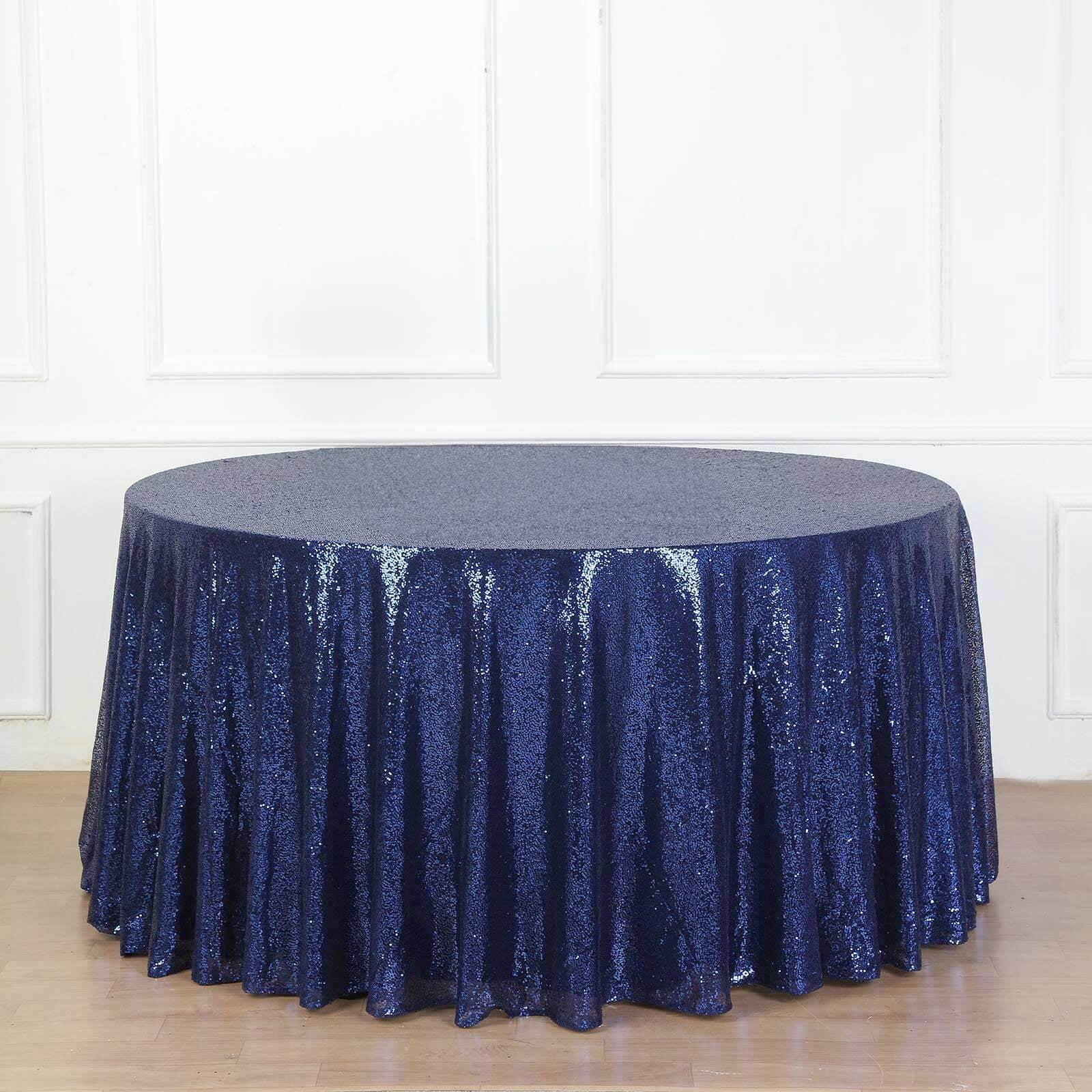 Efavormart 132" Wholesale Premium Table Cover Sparkly SEQUIN Round Tablecloth For Wedding ...