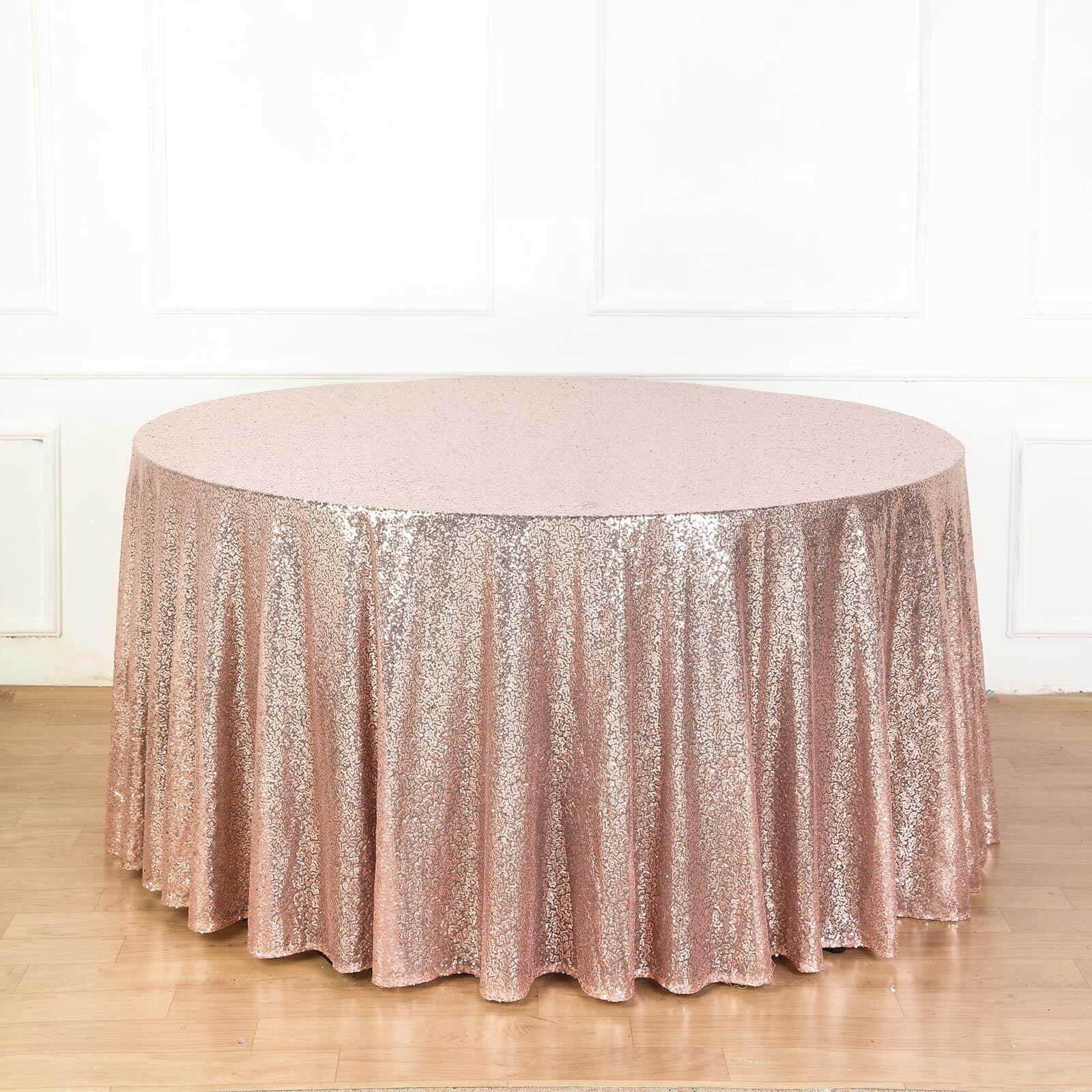 Efavormart 132" Wholesale Premium Table Cover Sparkly SEQUIN Round Tablecloth For Wedding ...