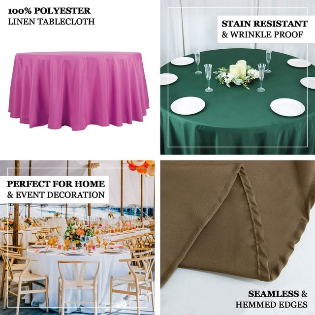 Efavormart 132" Wholesale Round Tablecloth Polyester Round Table Linens ...