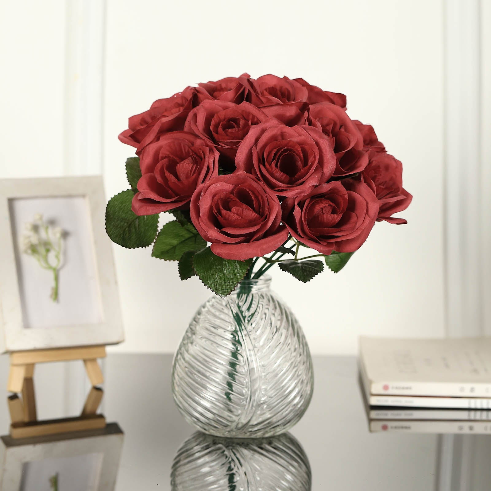 Efavormart 14 Red Velvet Roses Artificial Flower Bouquet for DIY ...