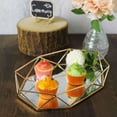 Efavormart 14" x 9" Gold Metal Geometric Serving Tray | Octagon Mirror ...