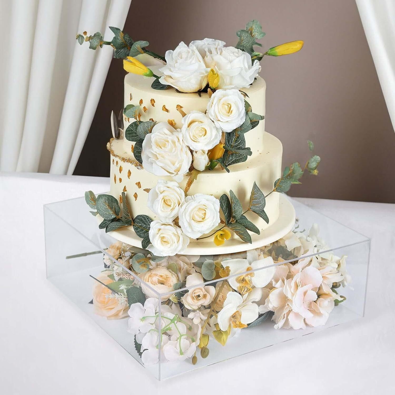 Efavormart 14"x14" | Clear Acrylic Cake Box Stand, Transparent Display ...